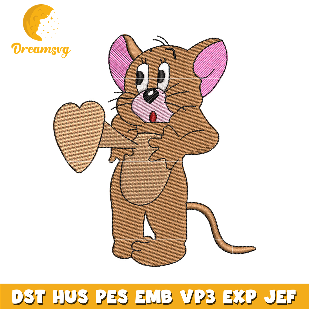 Jerry heart embroidery design – DreamSVG Store