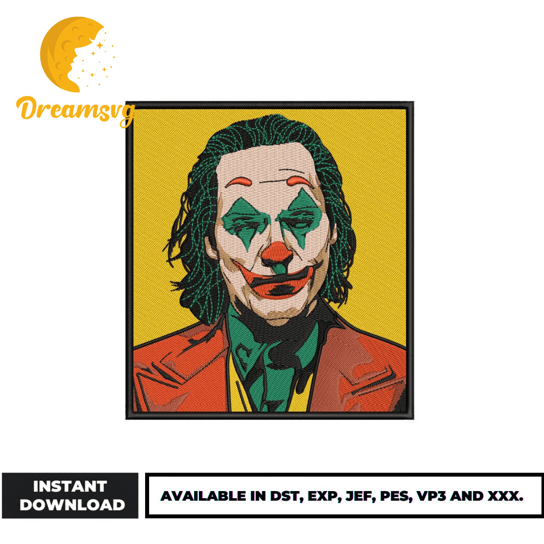 Joker face embroidery design – DreamSVG Store