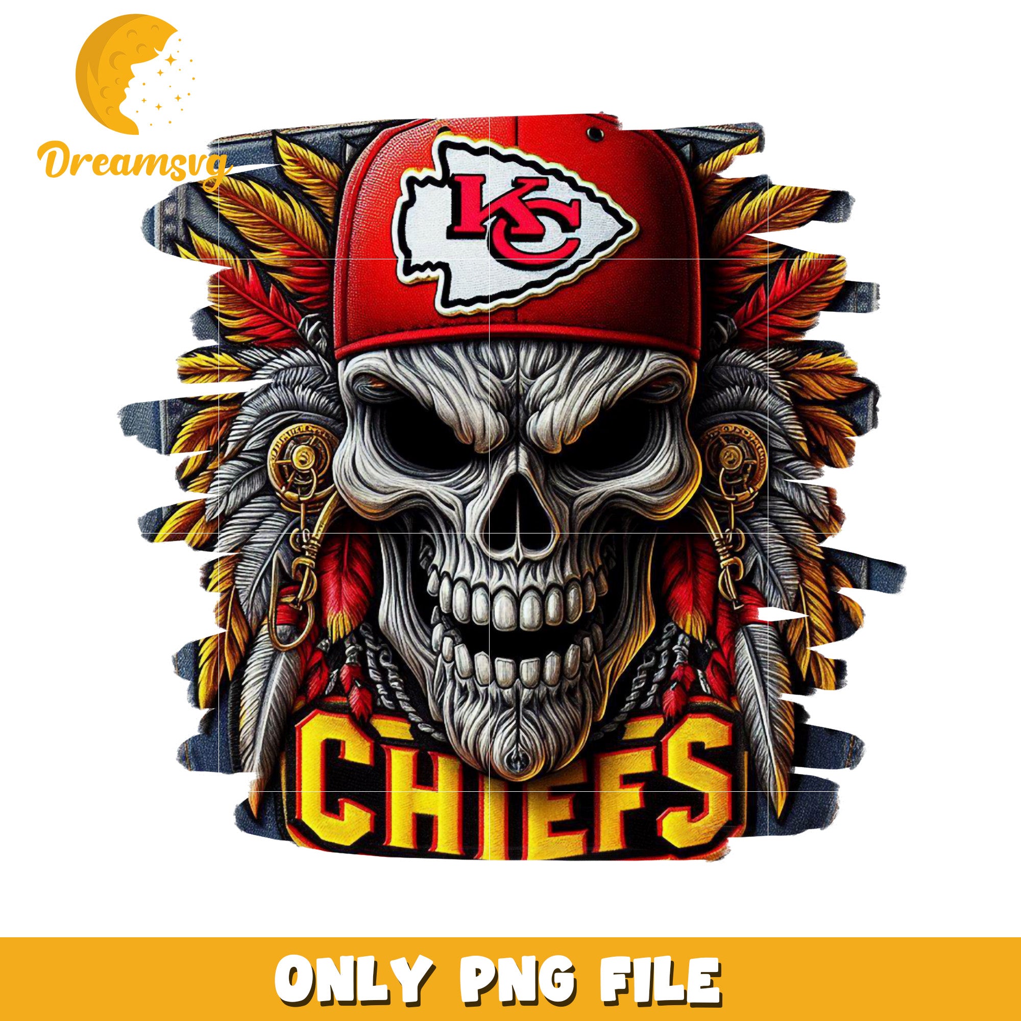 Kansas City Chiefs Skull Design PNG Download File – DreamSVG Store