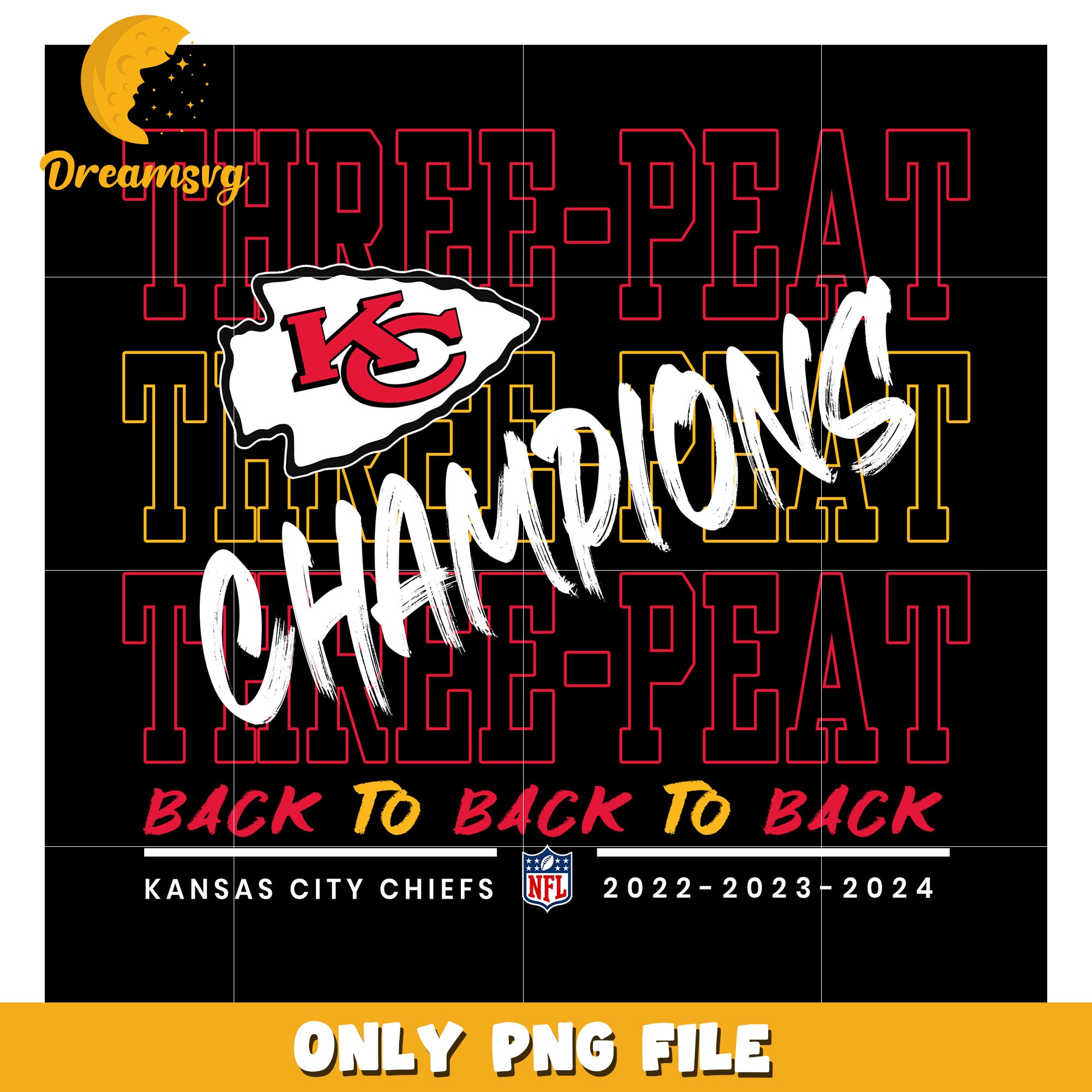 Kansas City Chiefs Three-Peat PNG – DreamSVG Store