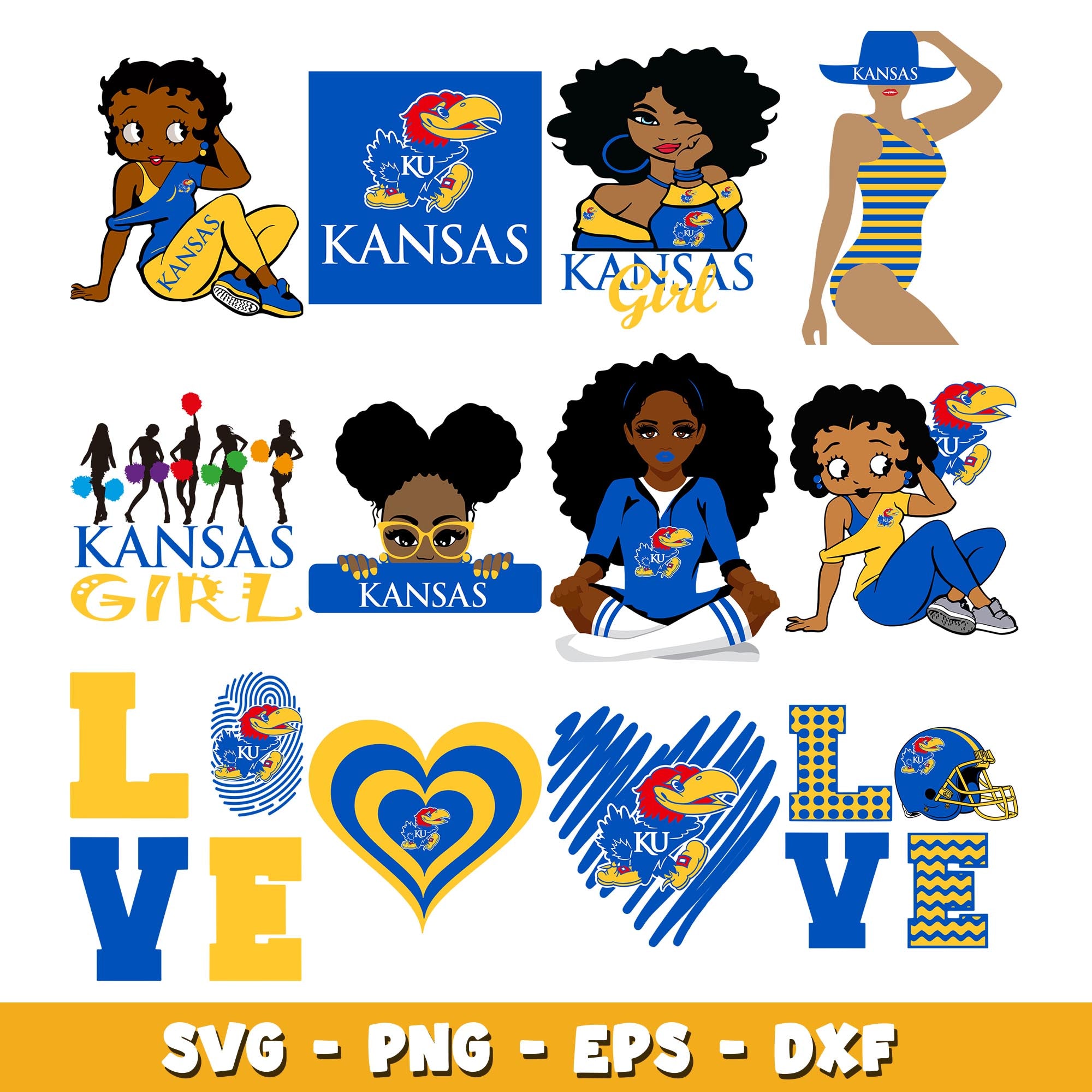 Kansas Jayhawks girl Bundle svg, Kansas Jayhawks logo svg, ncaa svg ...