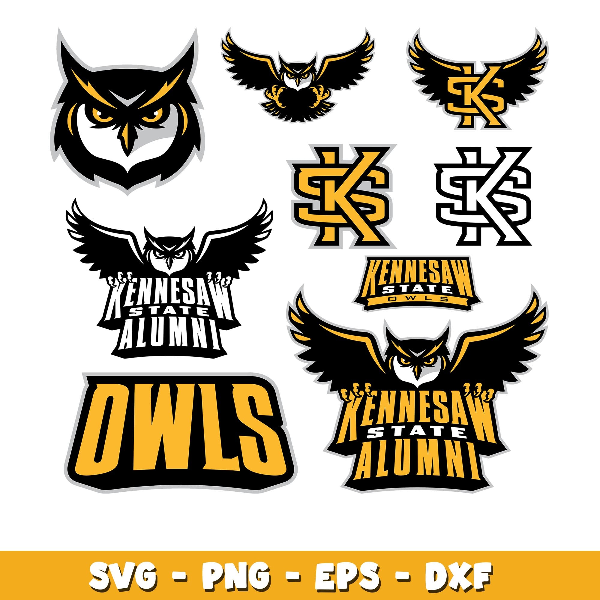 Kennesaw State Owls Bundle svg, Kennesaw State Owls logo svg, ncaa svg ...