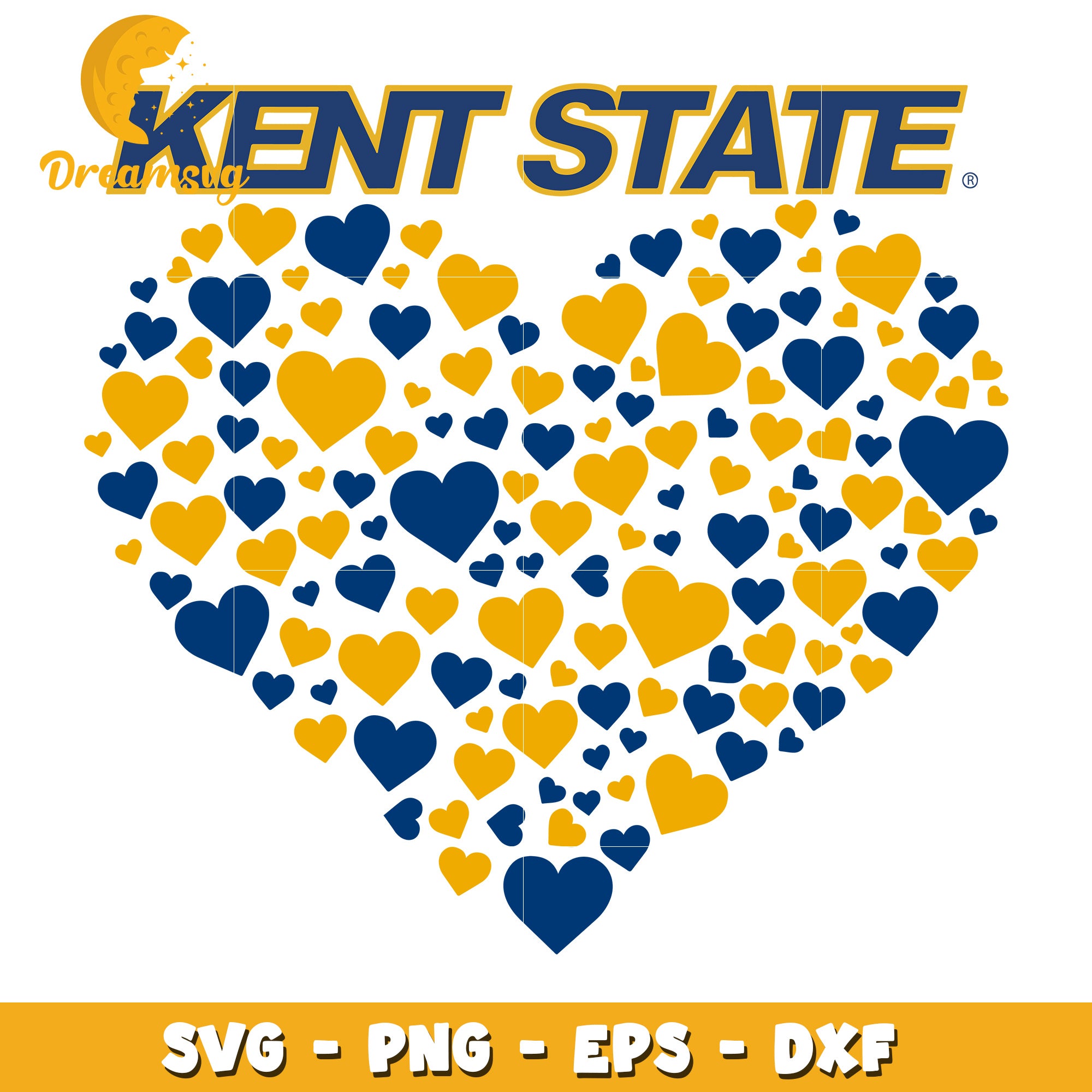 Kent State Heart SVG PNG EPS DXF – DreamSVG Store