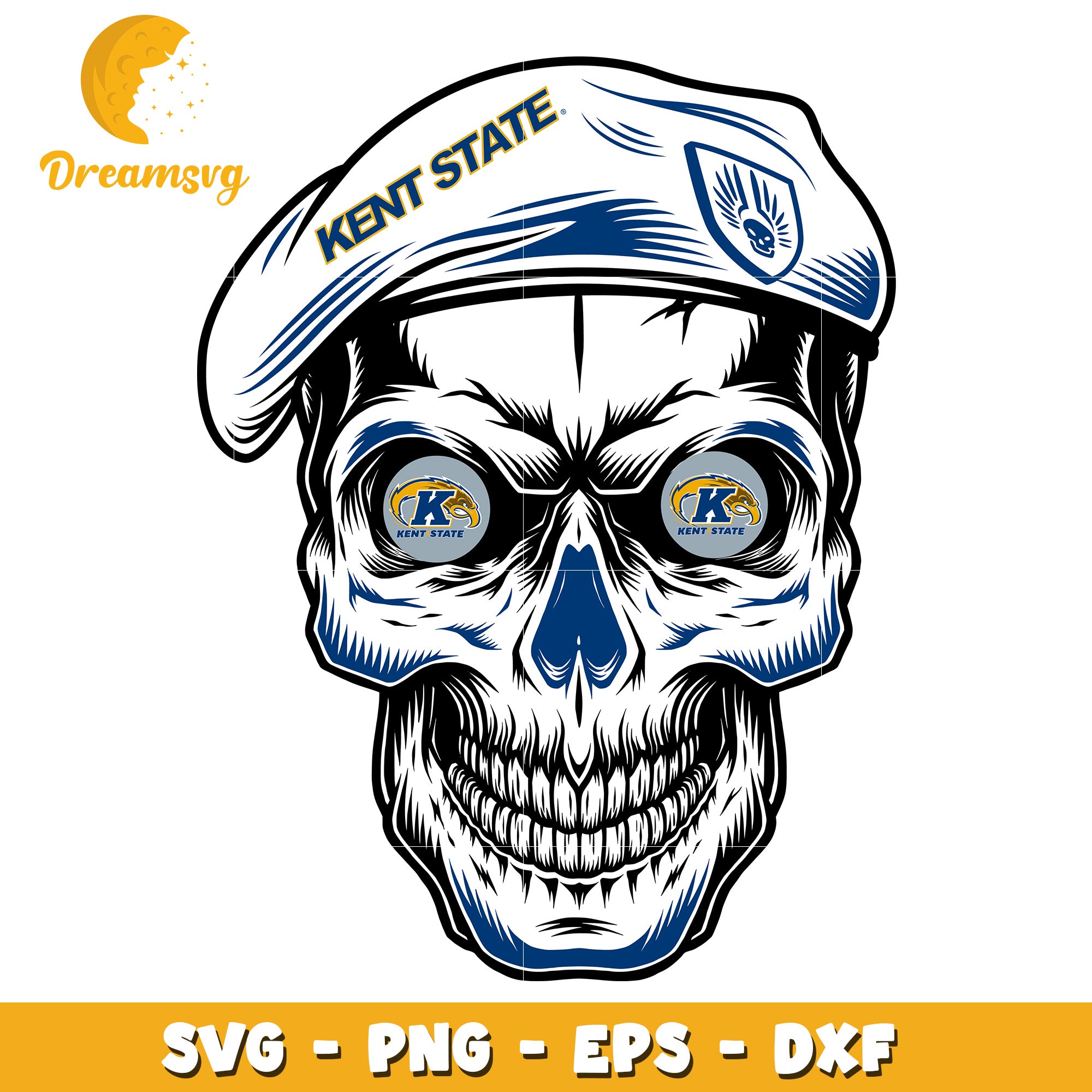Kent State Skull SVG PNG EPS DXF – DreamSVG Store