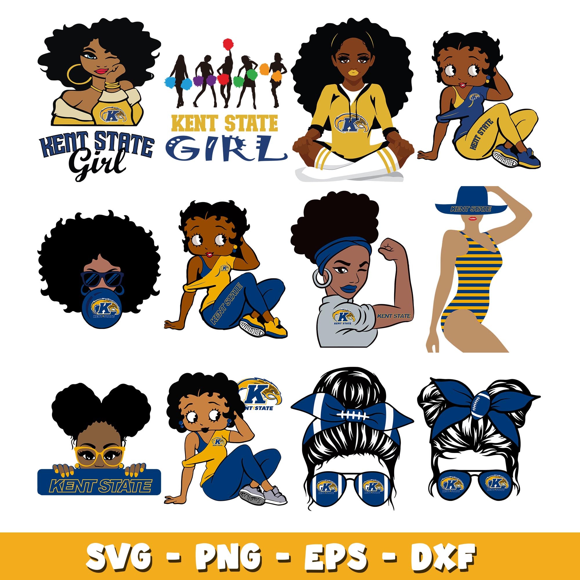 Kent State girl Bundle svg, Kent State logo svg, ncaa svg – DreamSVG Store