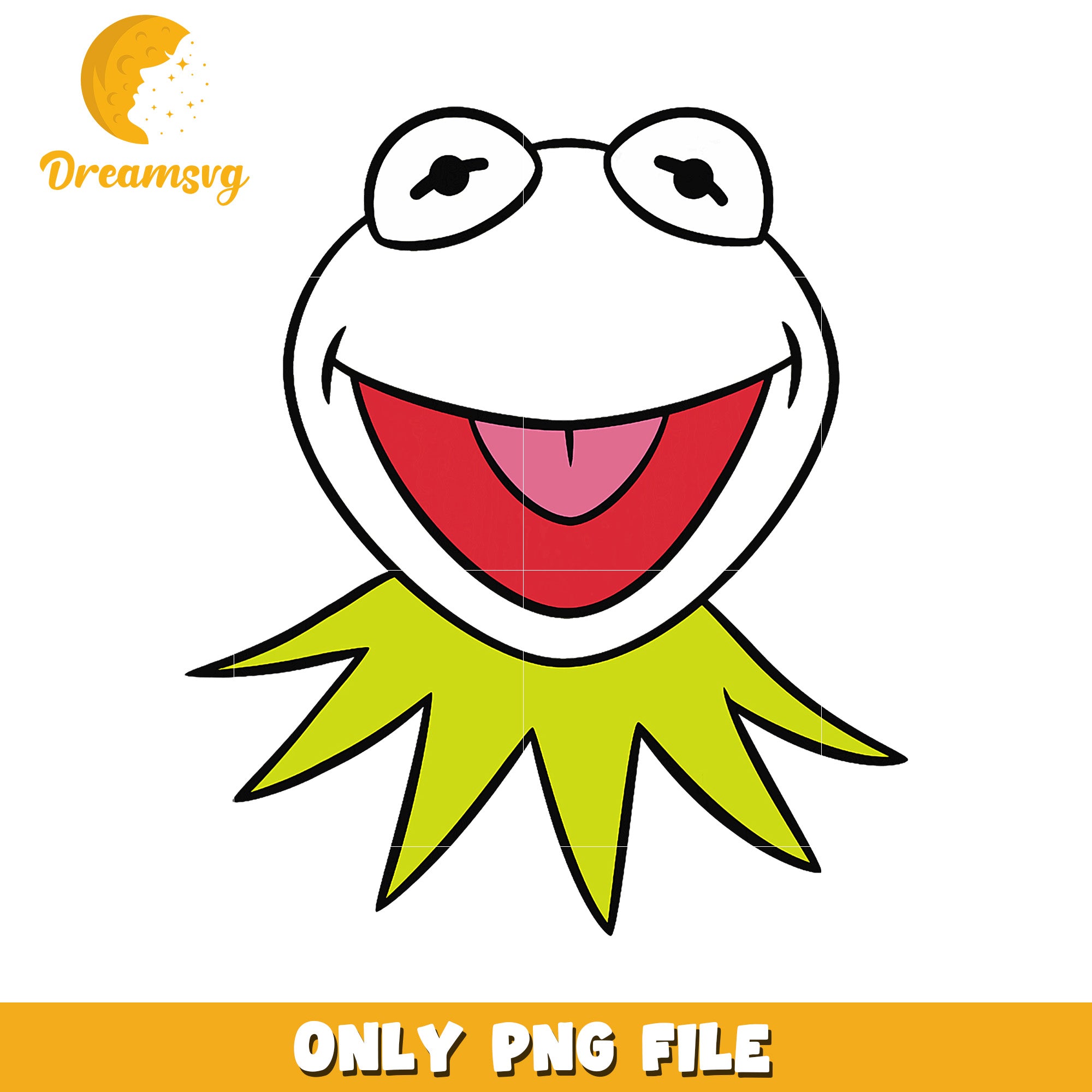 Kermit PNG Happy Frog Face for Crafts – DreamSVG Store