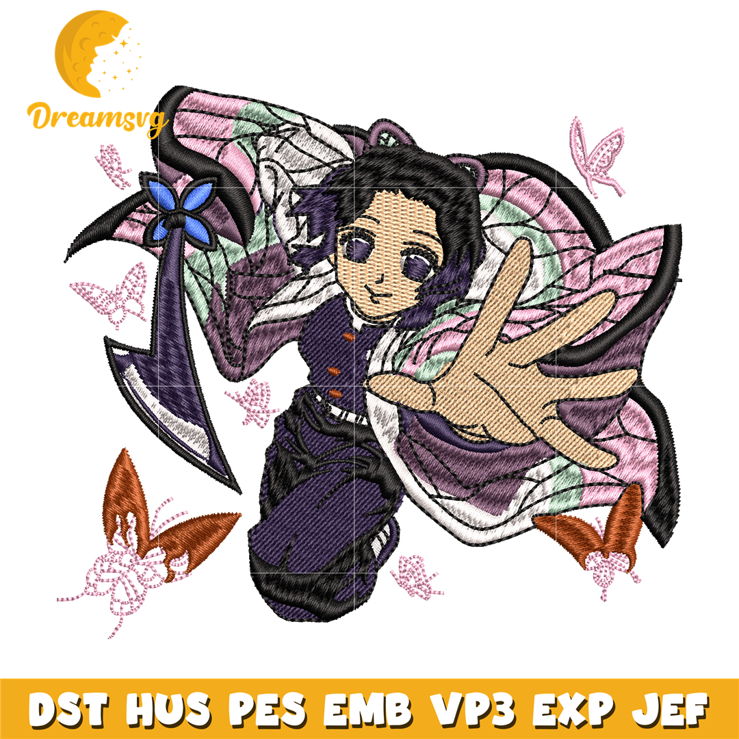 Kochou Shinobu embroidery design, Kimetsu no Yaiba embroidery ...