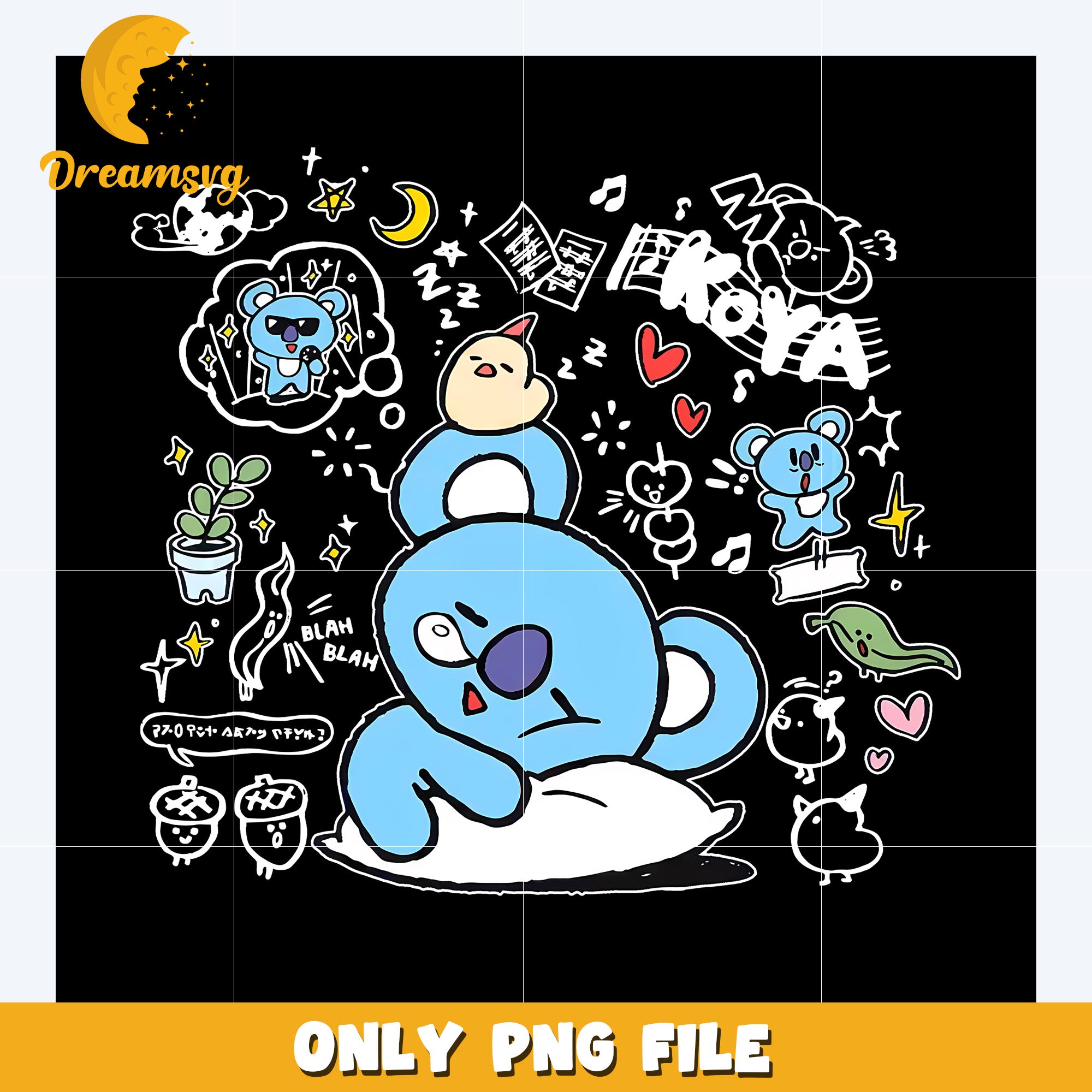Koya sleepy png, bt21 characters png, bt21 plushies png – DreamSVG Store