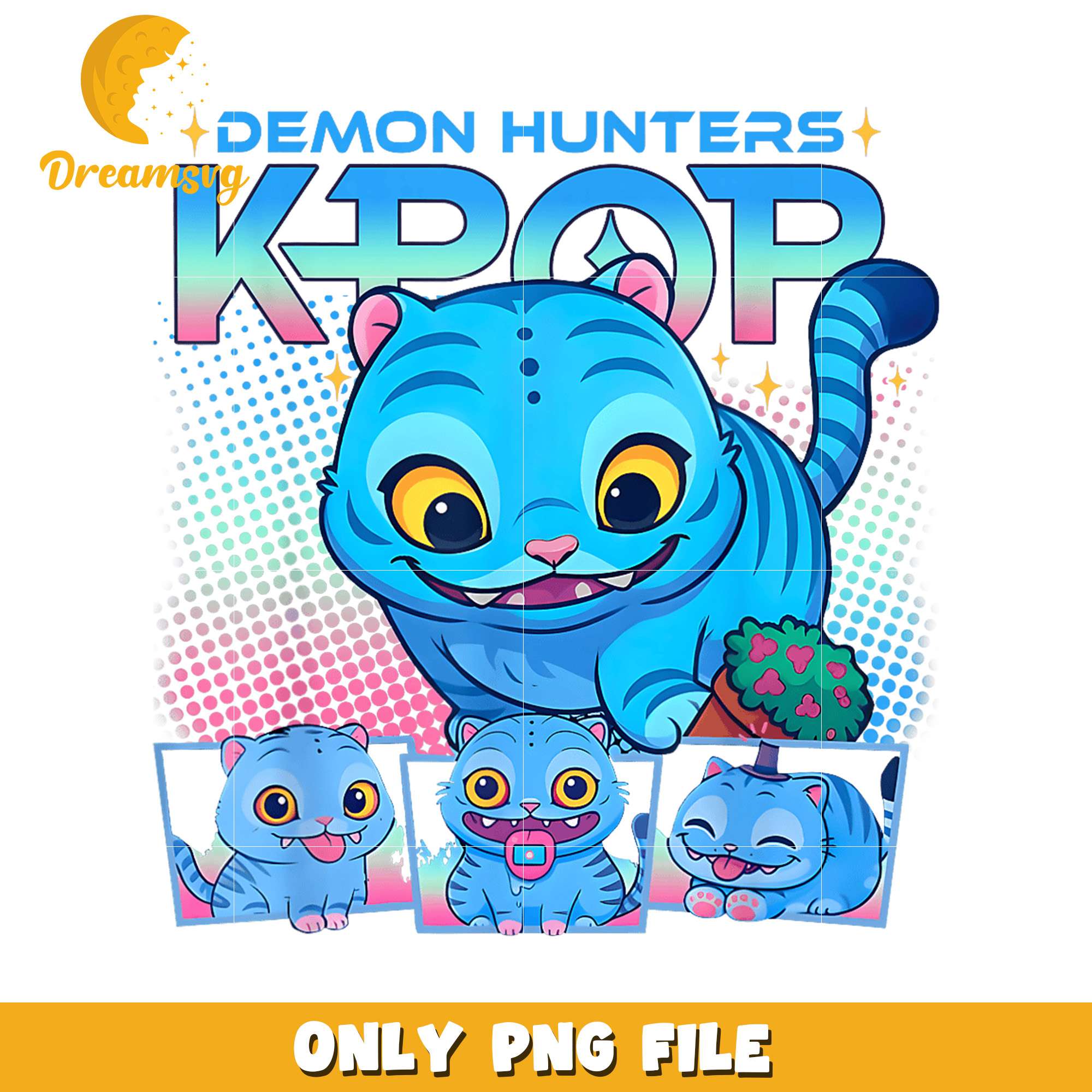 Kpop demon hunter tiger design png, demon hunter tiger png, blue tiger ...