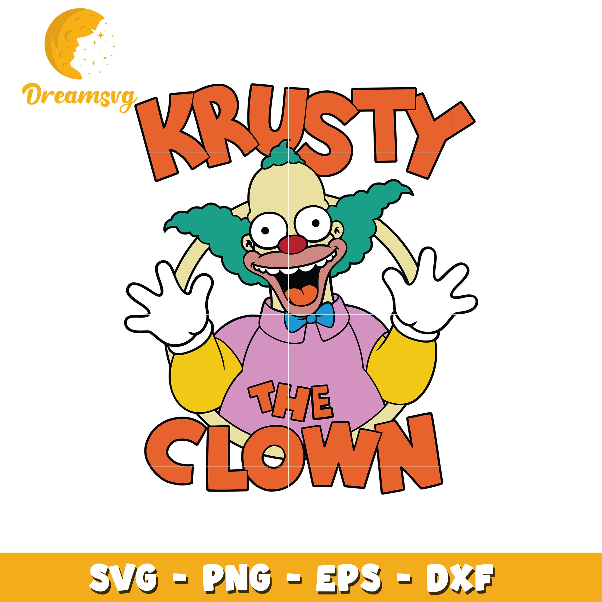 Krusty the Clown SVG PNG EPS DXF – DreamSVG Store