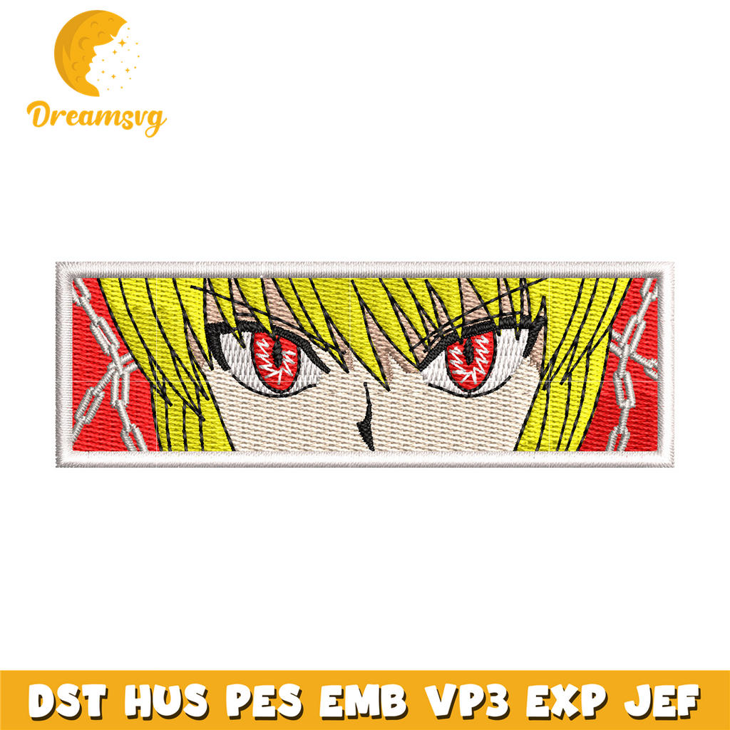 Kurapika embroidery design, hunter x hunter embroidery