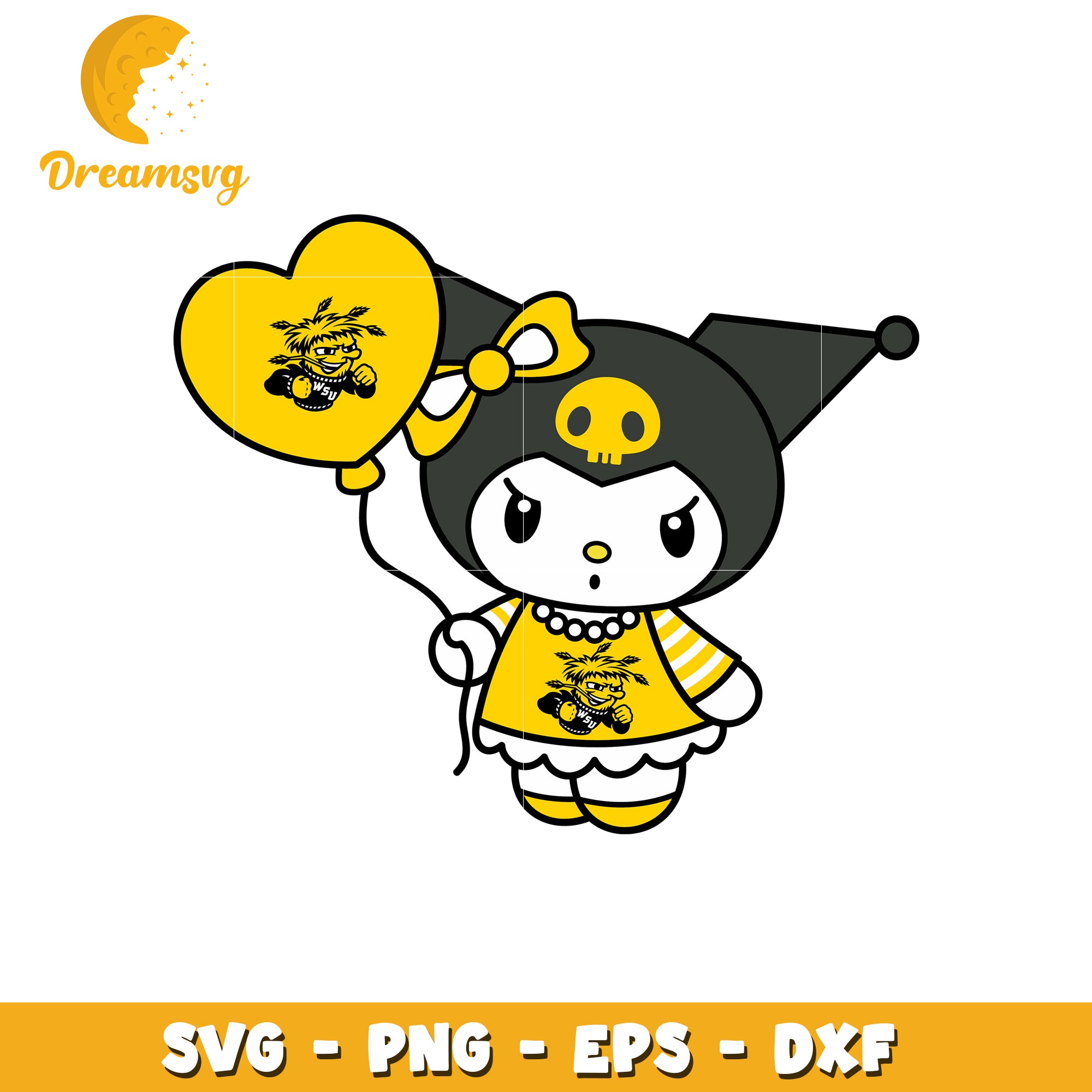 Kuromi SVG Design Yellow & Black Theme – DreamSVG Store