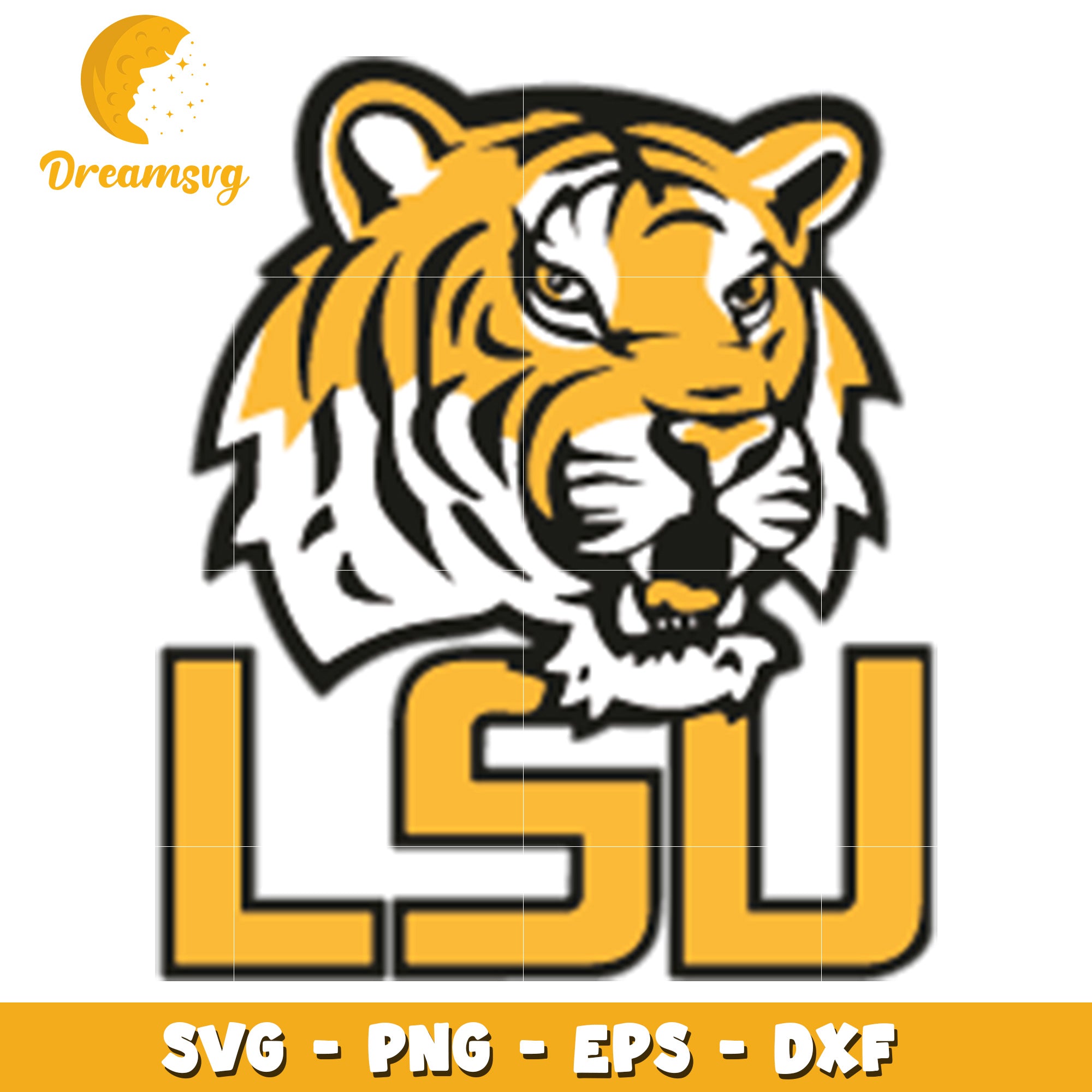LSU Tiger Head SVG PNG EPS DXF Cut File – DreamSVG Store