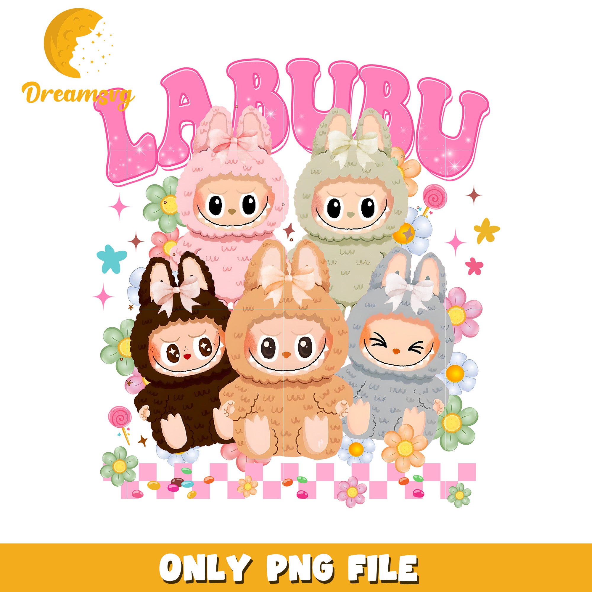 Labubu characters png, popmart labubu png, cute labubu png – DreamSVG Store