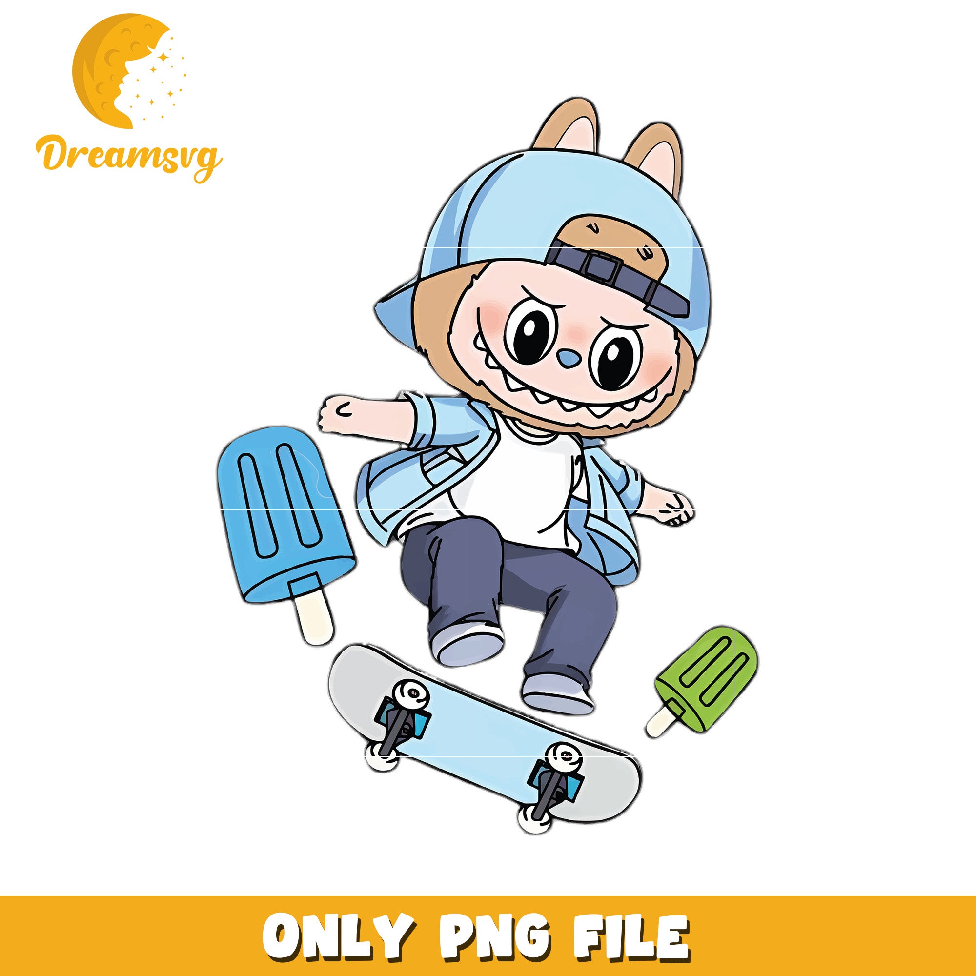 Labubu skate design png, popmart labubu png, cartoon characters png ...