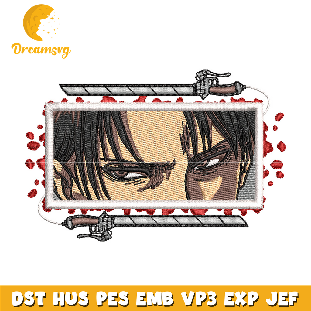 Levi sword embroidery design