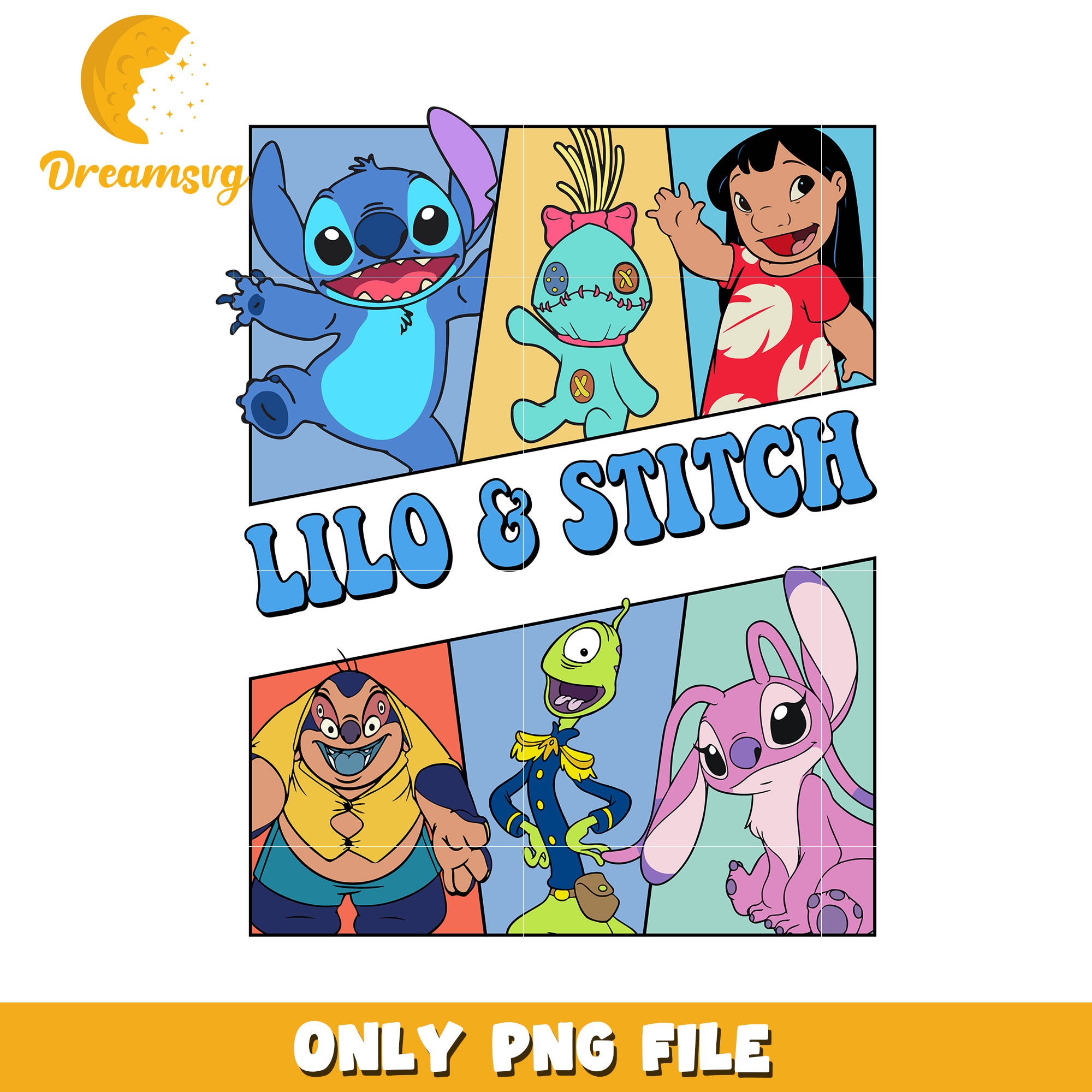Lilo & Stitch PNG, Cartoon Characters, Disney SVG – DreamSVG Store