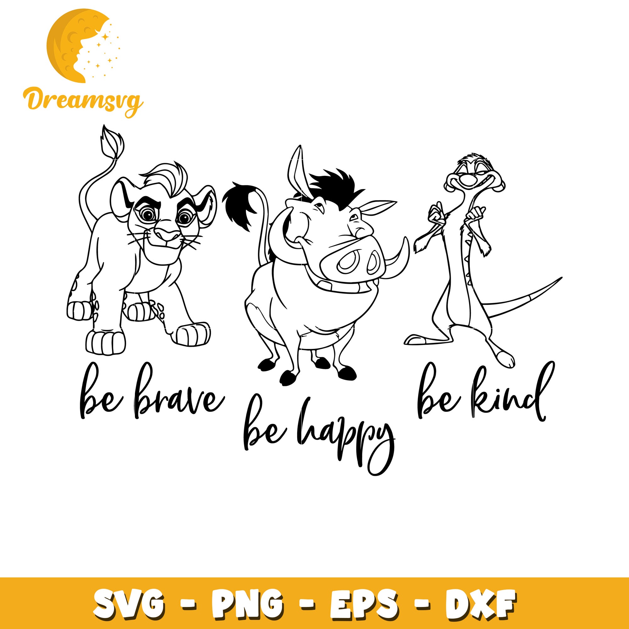Lion King SVG Bundle Be Brave Be Happy Be Kind – DreamSVG Store