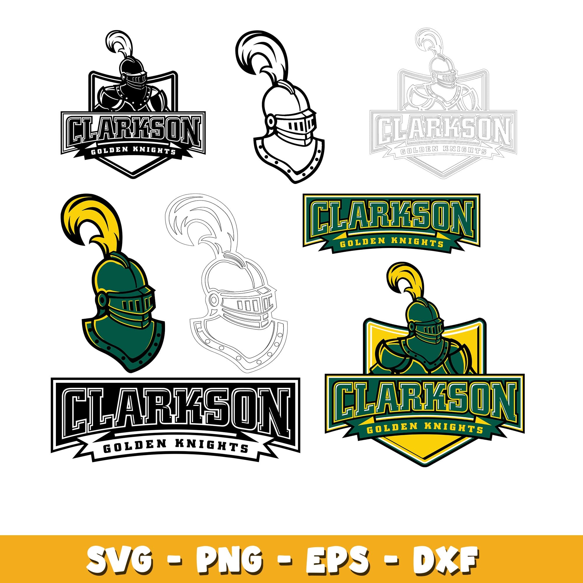 Clarkson Golden Knights Bundle svg, Clarkson Golden Knights logo svg ...