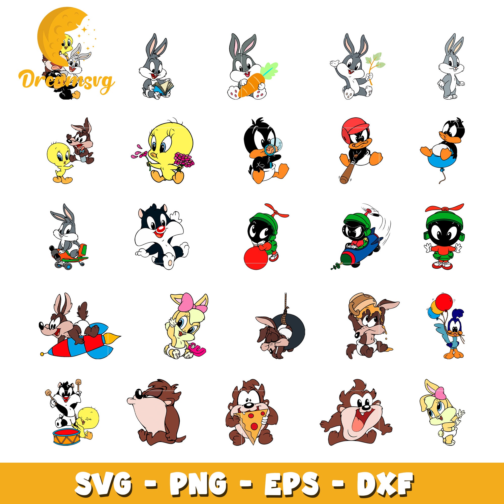 Baby looney tunes characters design bundle svg, looney tunes svg ...