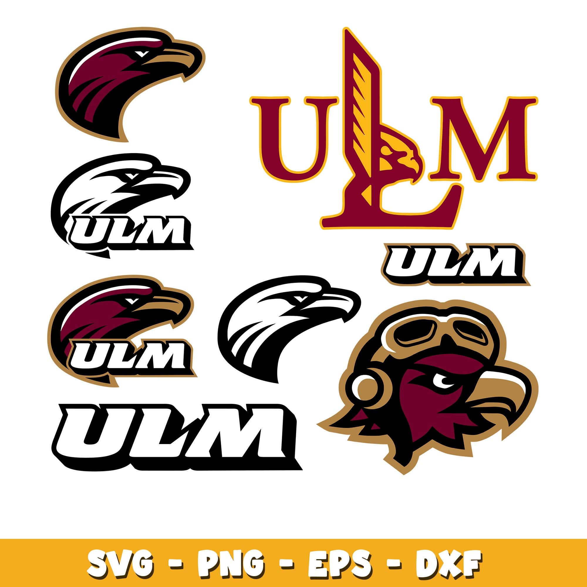 Louisiana Monroe Warhawks Bundle svg, Louisiana Monroe Warhawks logo s ...