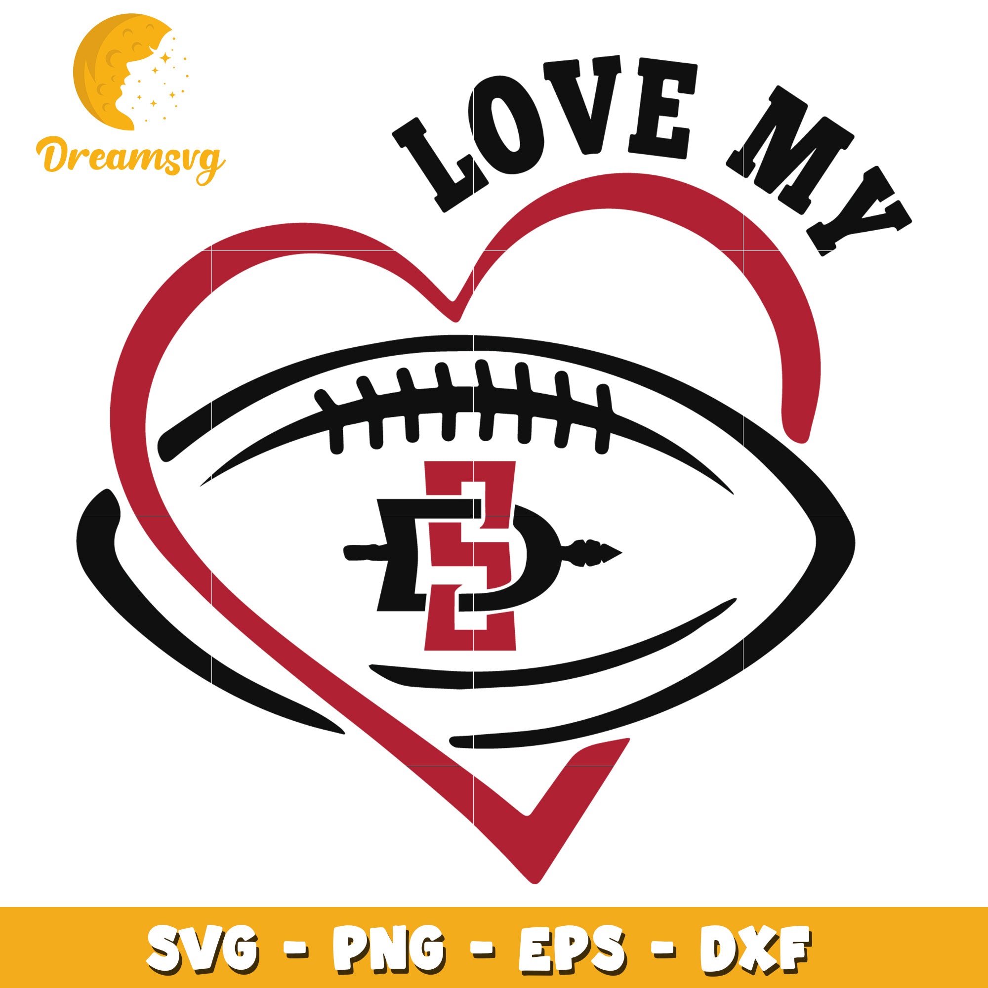 Love My SDSU Football SVG PNG EPS DXF – DreamSVG Store