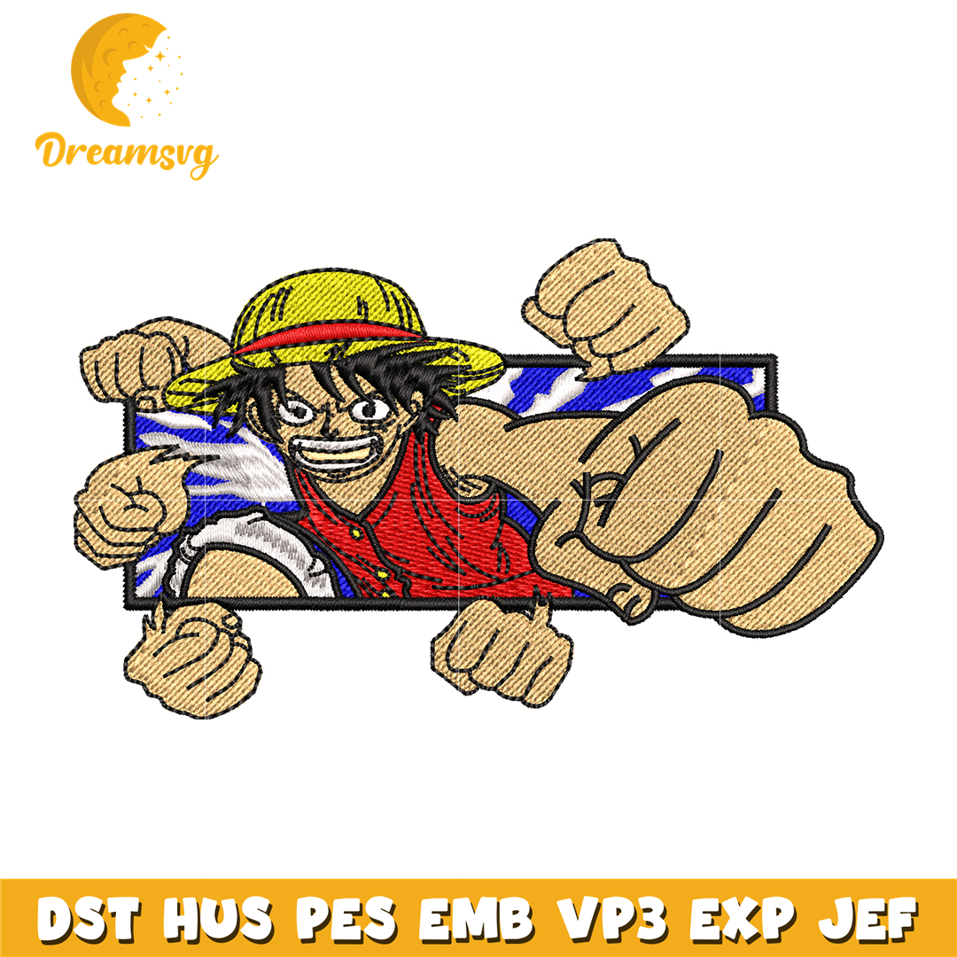 Luffy Punch embroidery design – DreamSVG Store