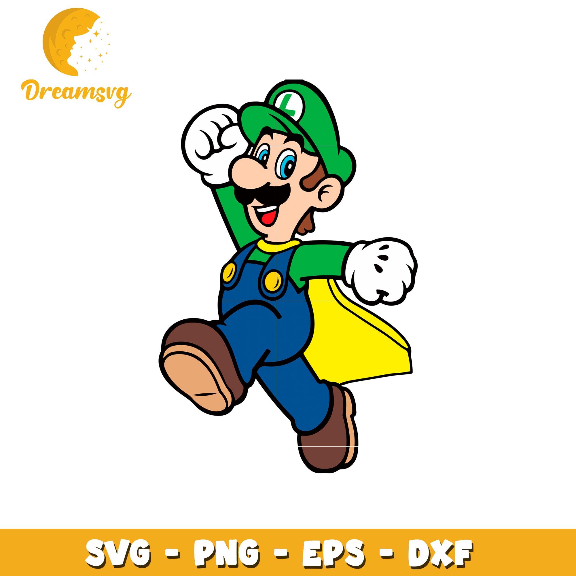 Luigi Cartoon Character SVG for Crafting Projects – DreamSVG Store