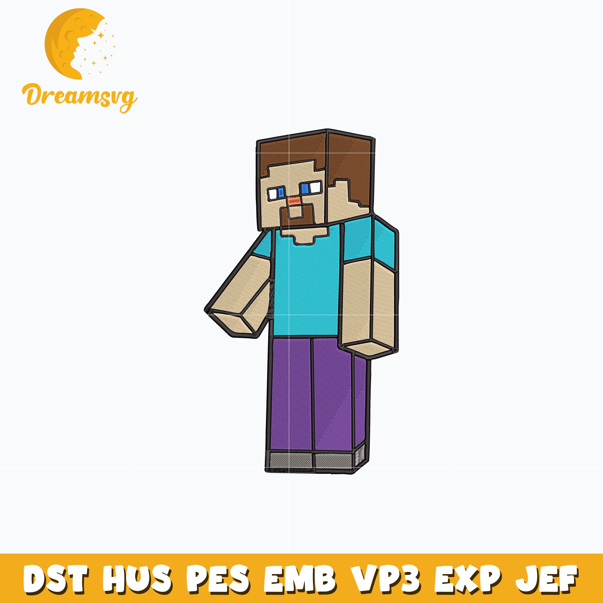 Steve minecraft embroidery – DreamSVG Store