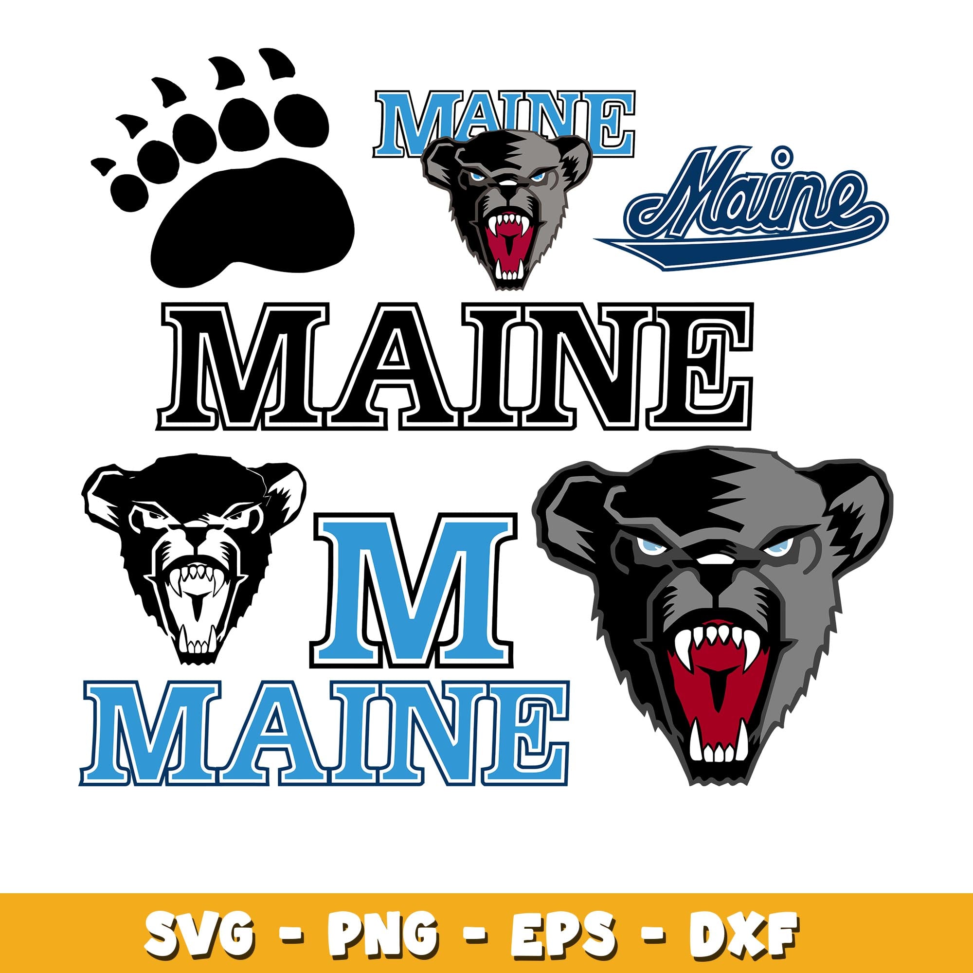Maine Black Bears Bundle svg, Maine Black Bears logo svg, ncaa svg ...