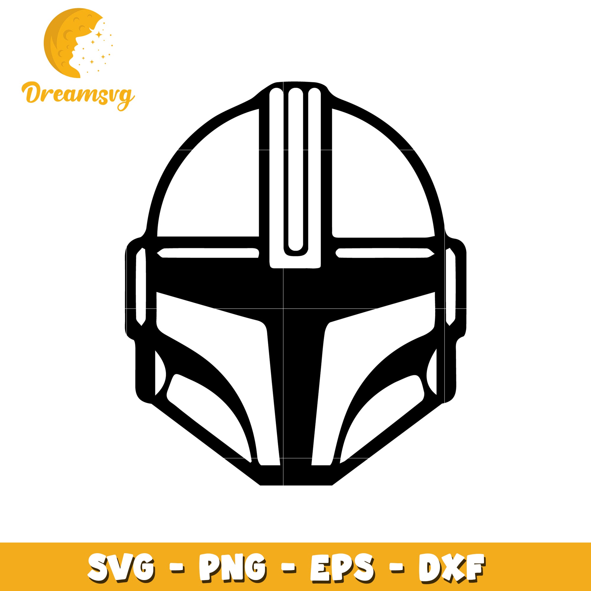 Mandalorian Helmet SVG Design for Creative Projects – DreamSVG Store