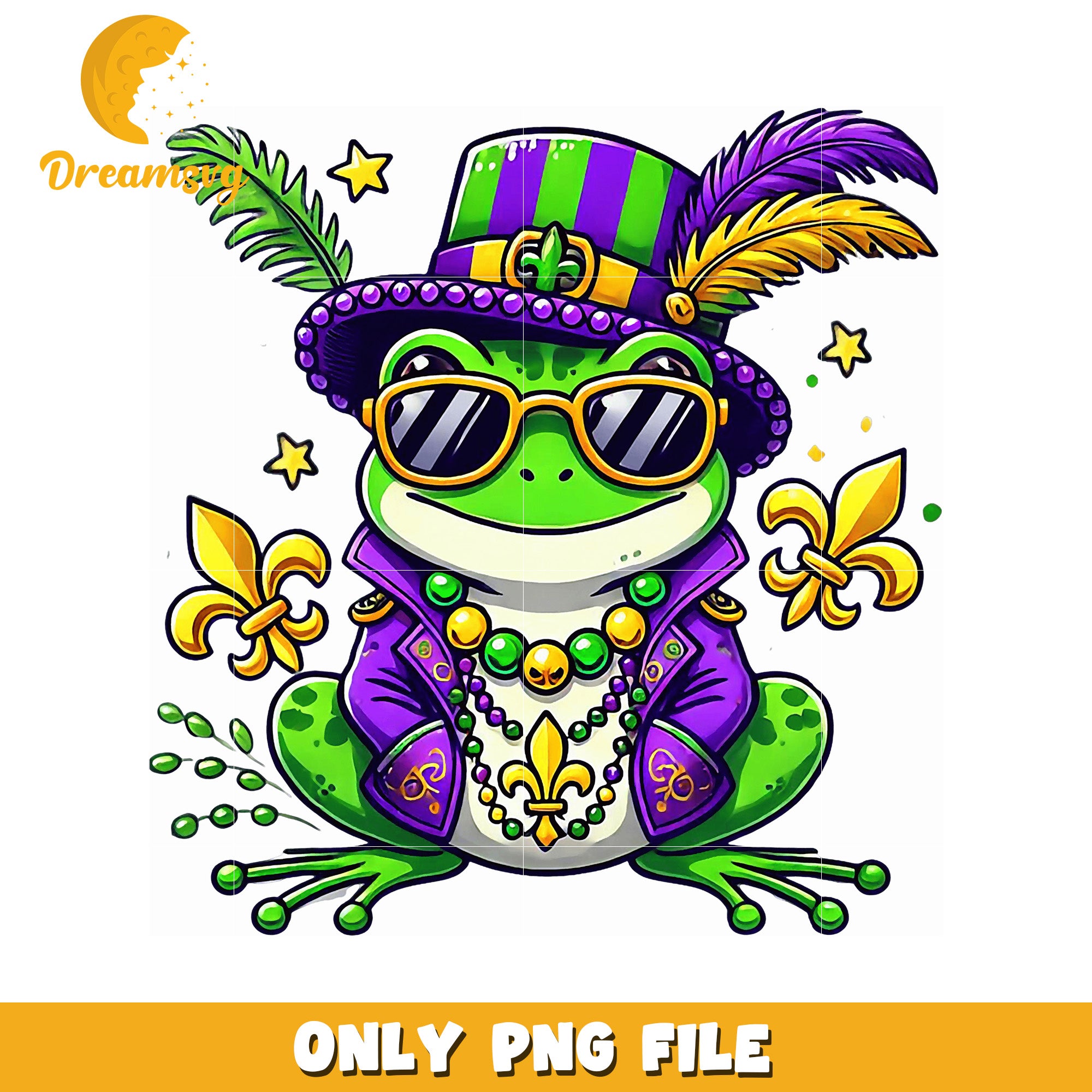 Mardi Gras Frog PNG Clipart – DreamSVG Store