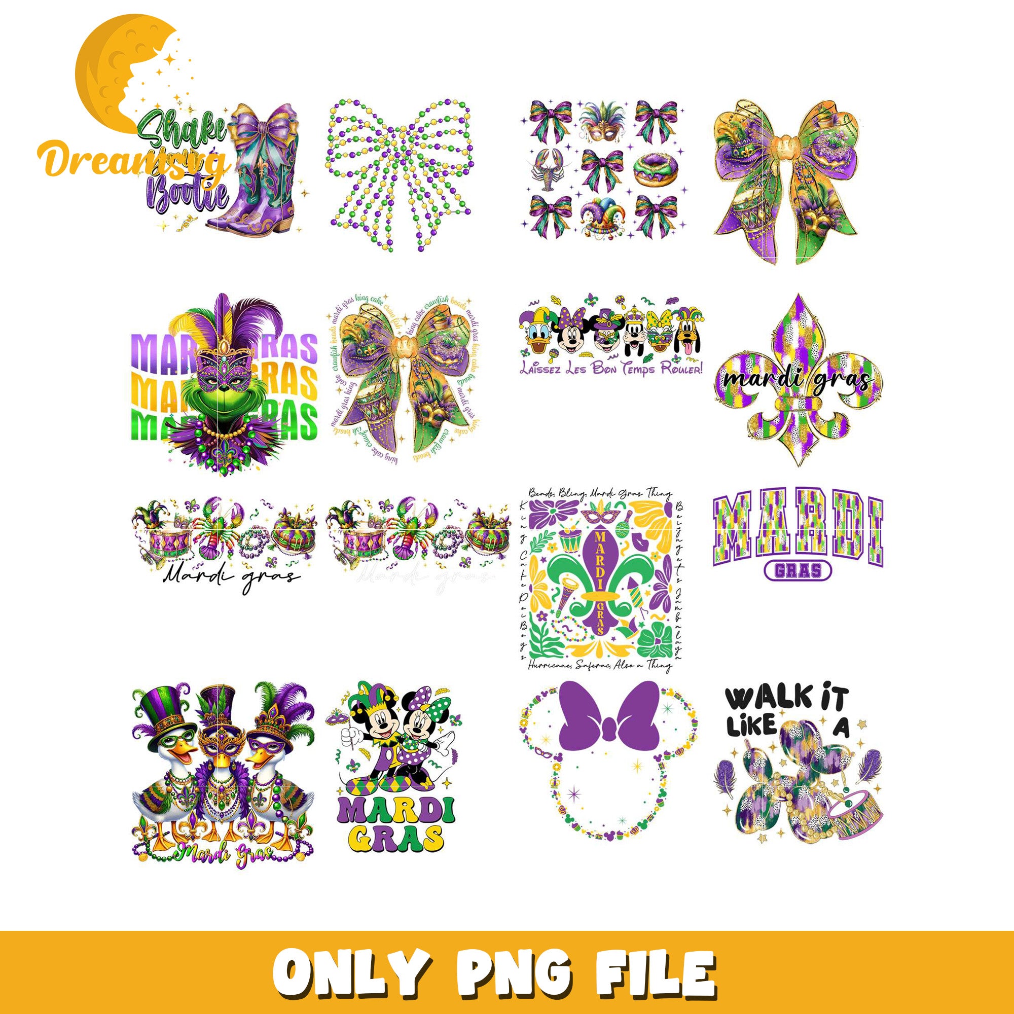 Mardi Gras PNG Bundle Colorful Designs for Celebrations – DreamSVG Store