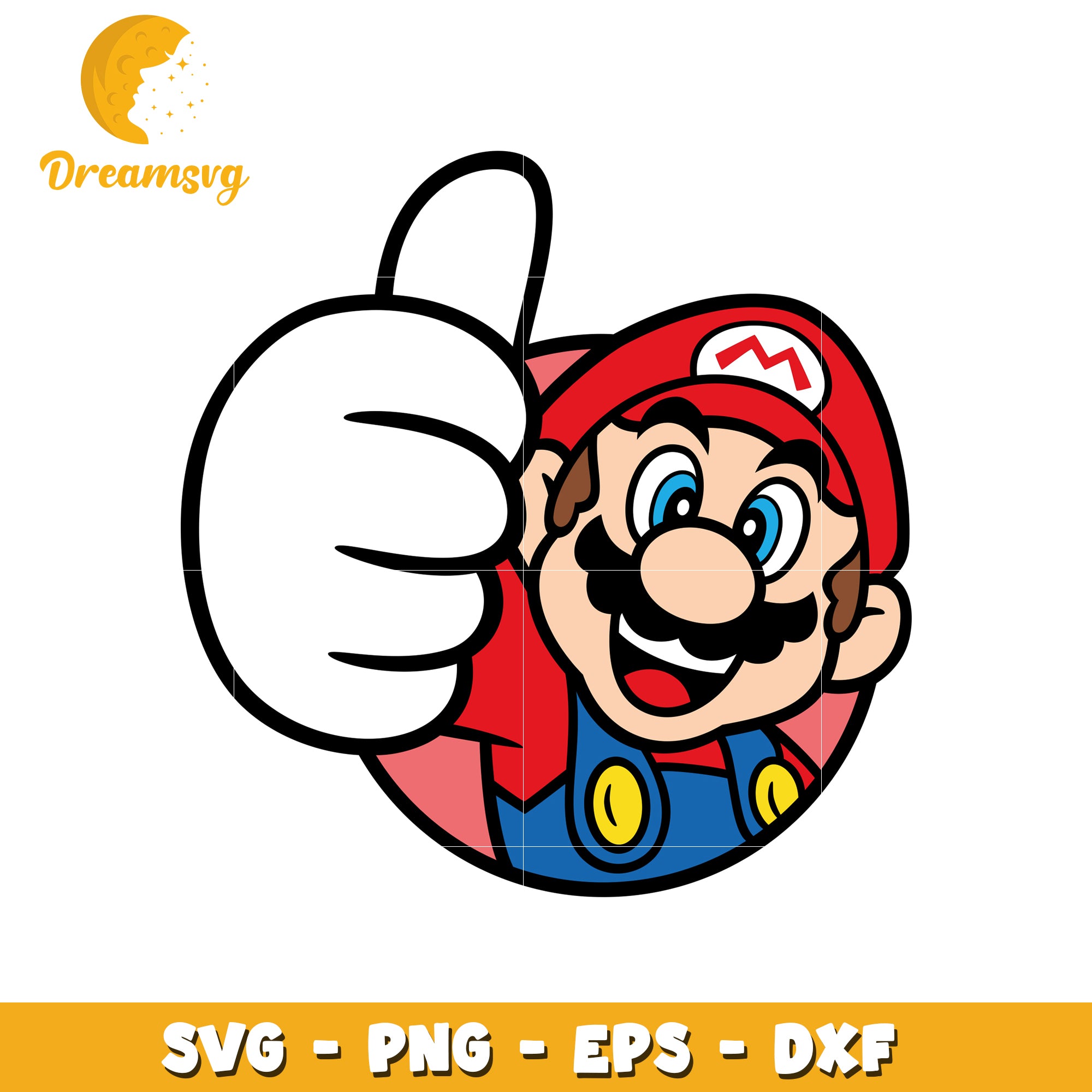 Mario SVG PNG EPS DXF Thumbs Up – DreamSVG Store