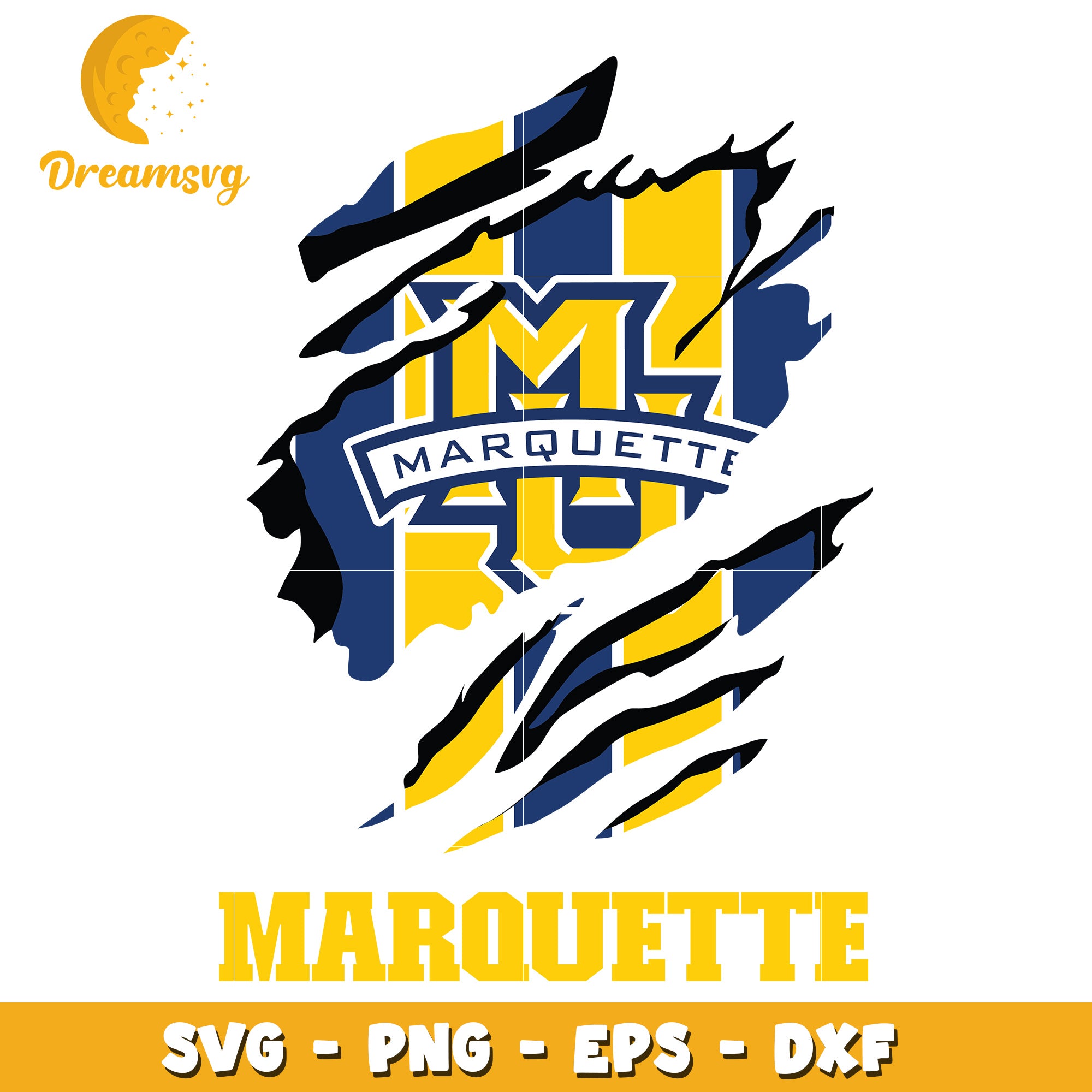 Marquette SVG PNG EPS DXF Ripped Logo – DreamSVG Store