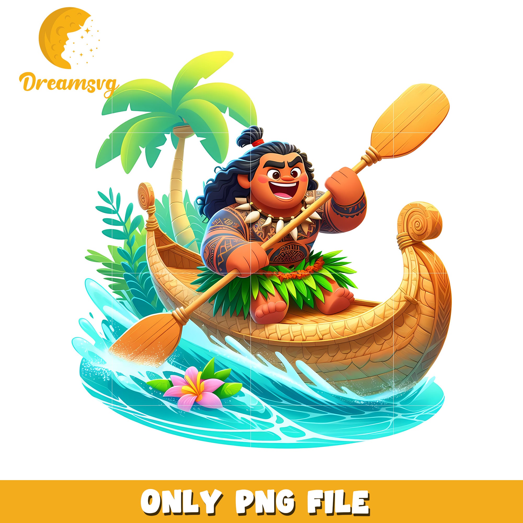Maui PNG Cartoon Canoe Clipart – DreamSVG Store
