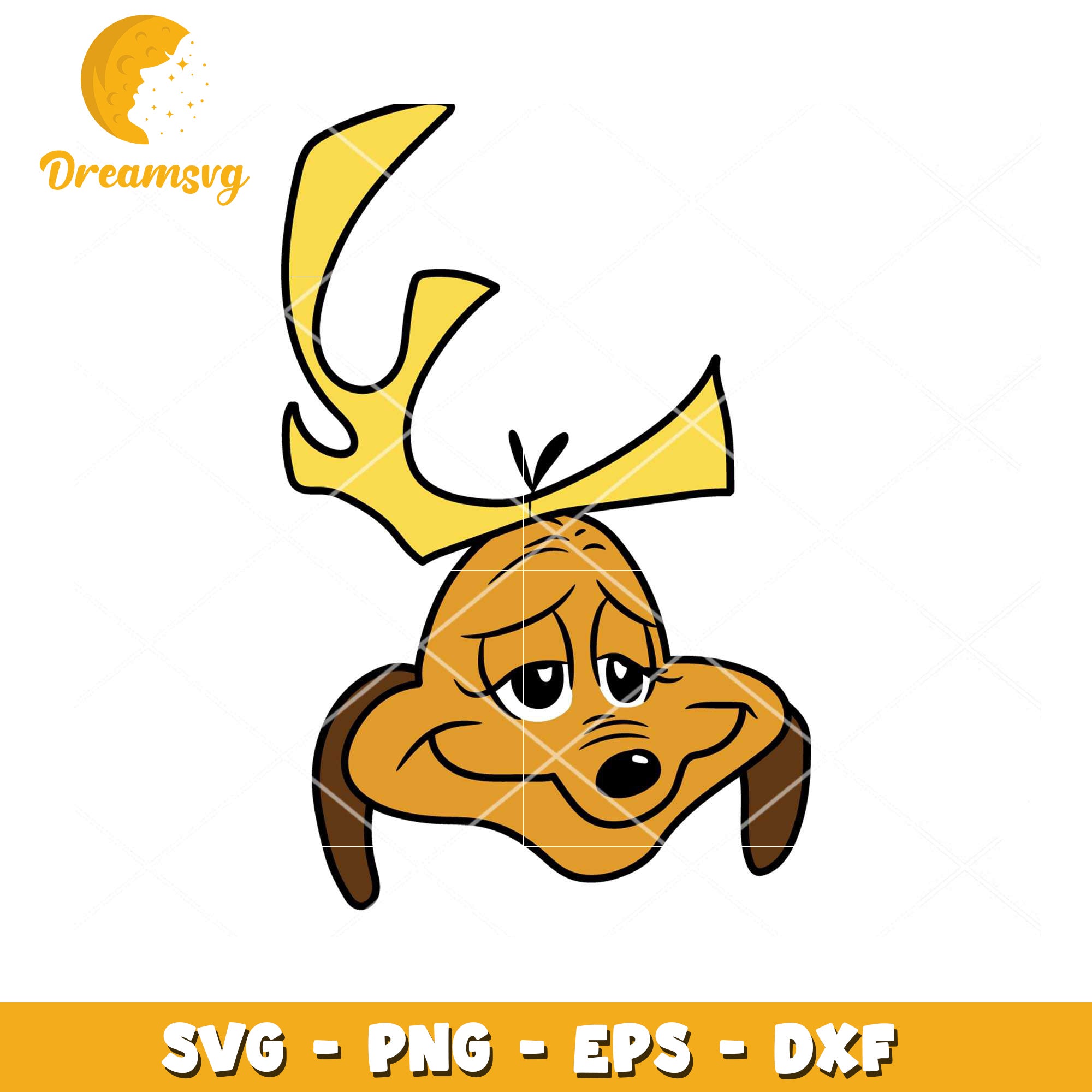 Max SVG Cute Dog with Antlers – DreamSVG Store