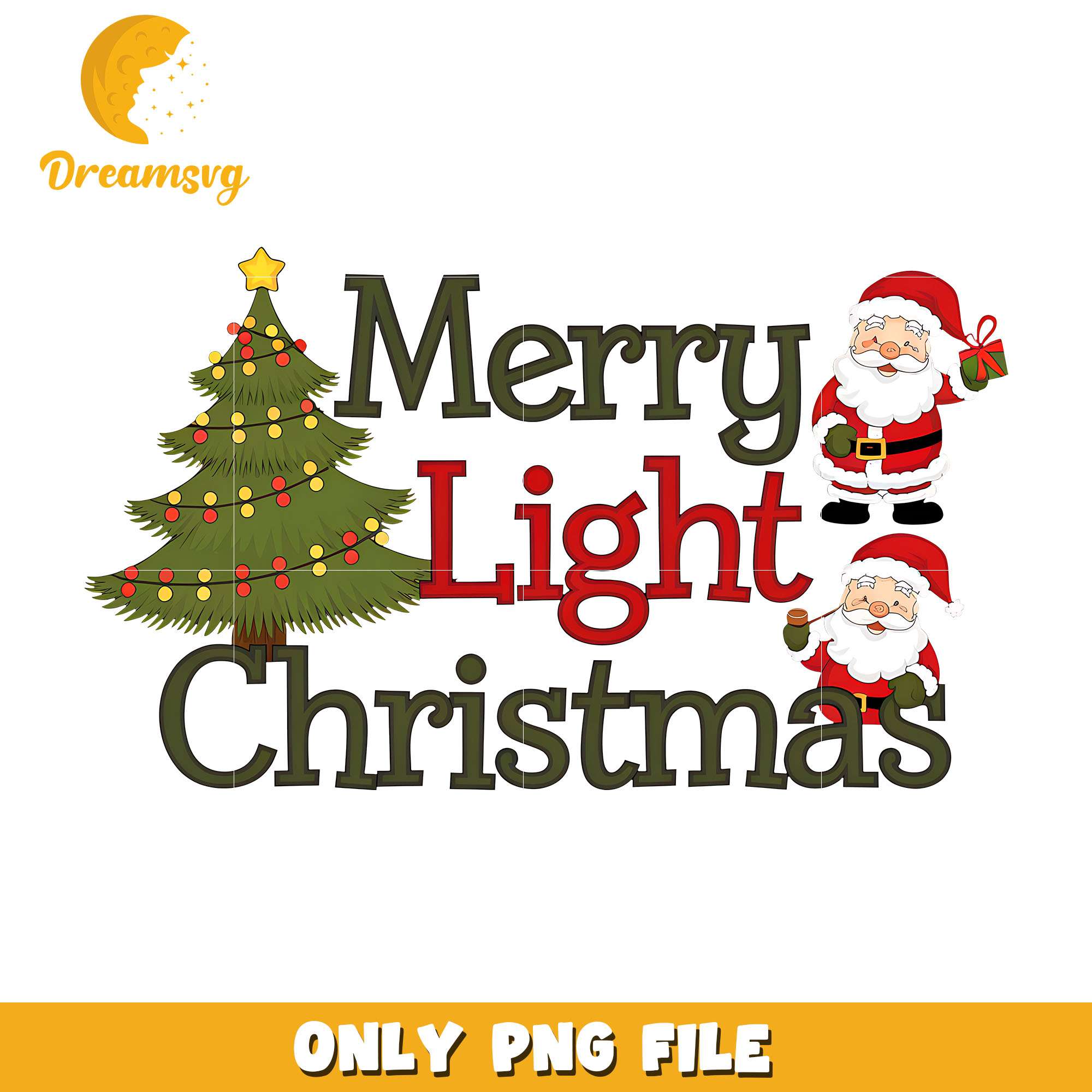 Merry light christmas png, merry light png, christmas png – DreamSVG Store