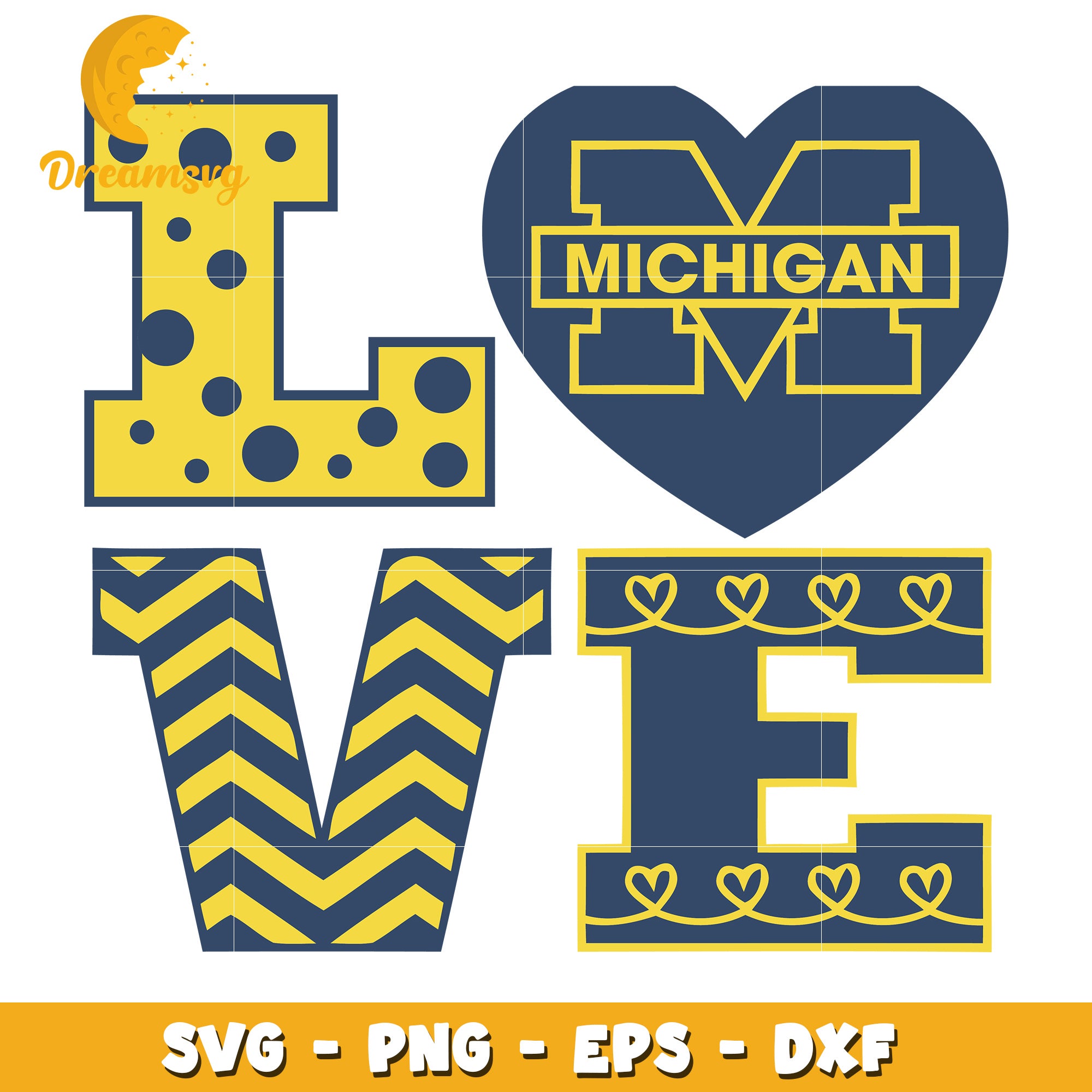 Michigan Love SVG PNG EPS DXF Cut File – DreamSVG Store
