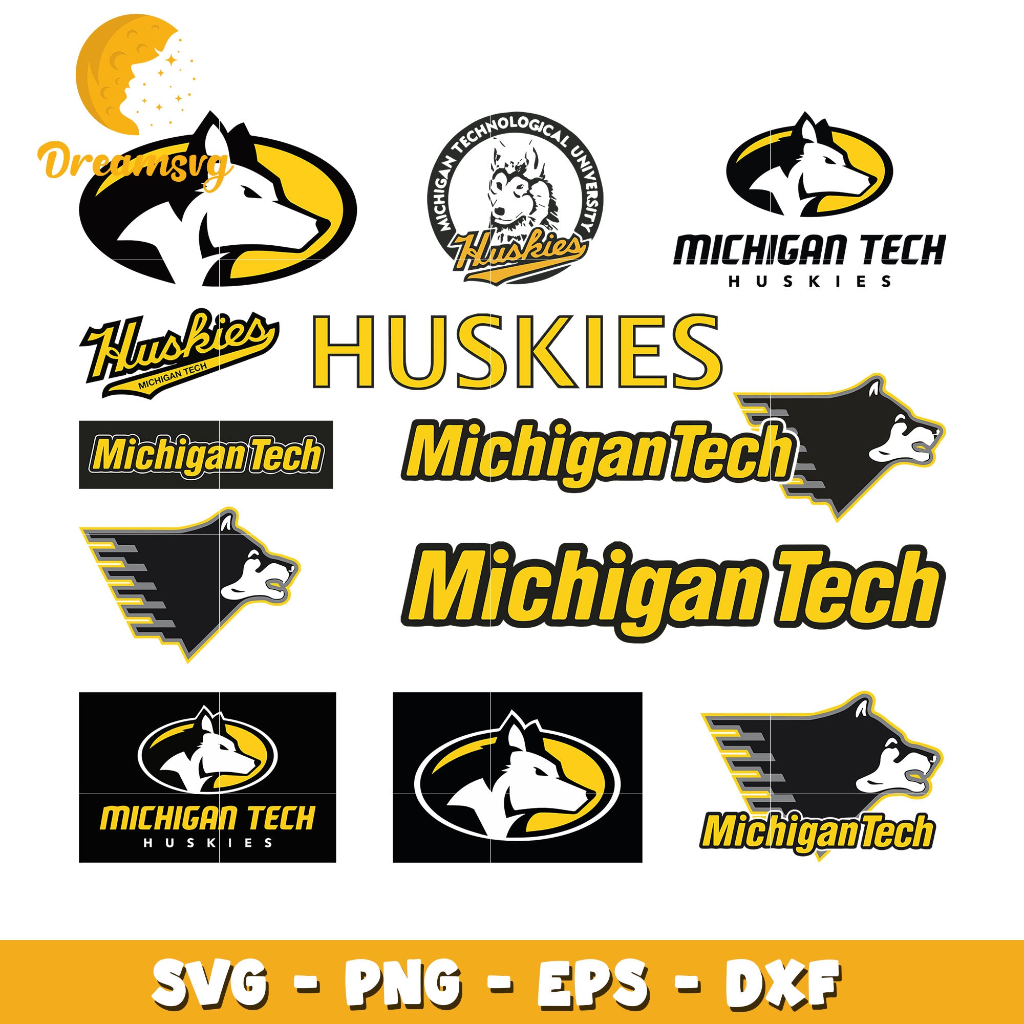 Michigan tech logo ncaa bundle svg, michigan tech football svg ...