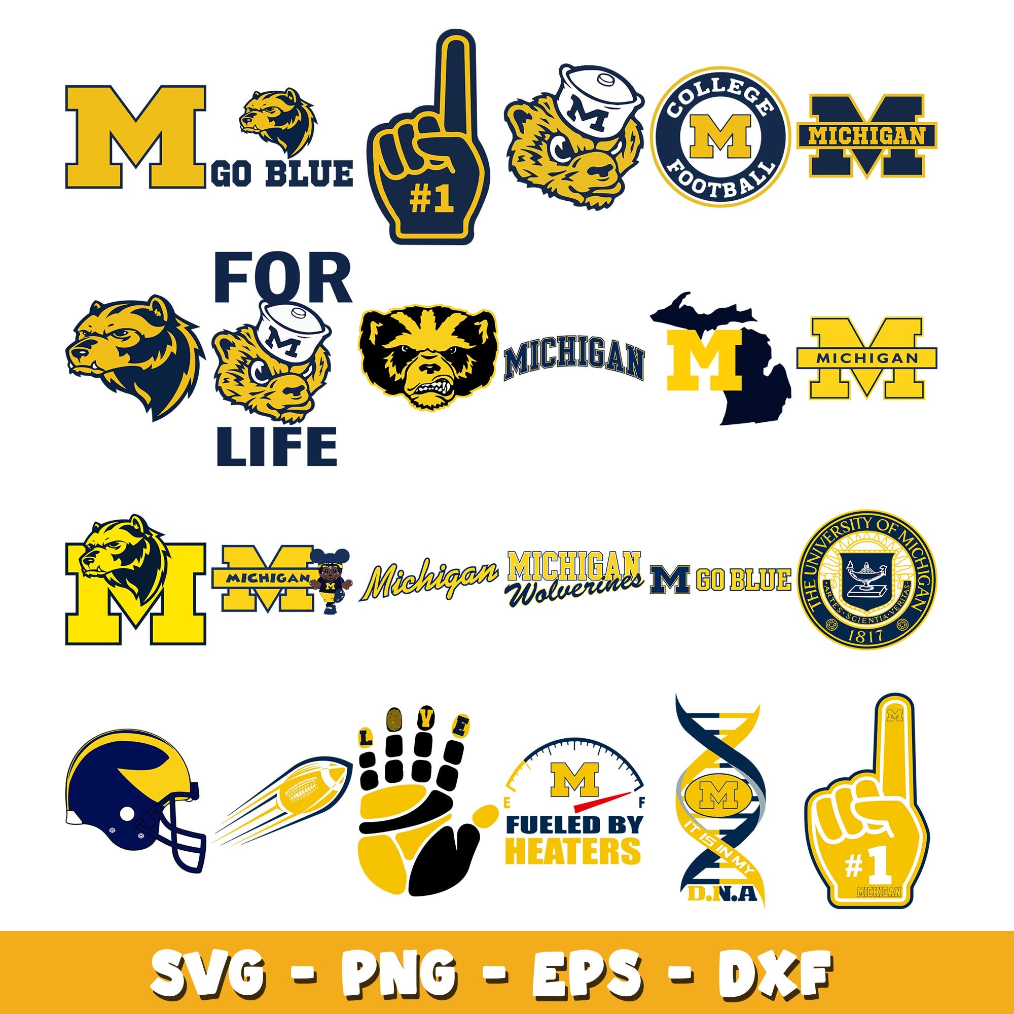 Michigan Wolverines Bundle svg, Michigan Wolverines logo svg, ncaa svg ...