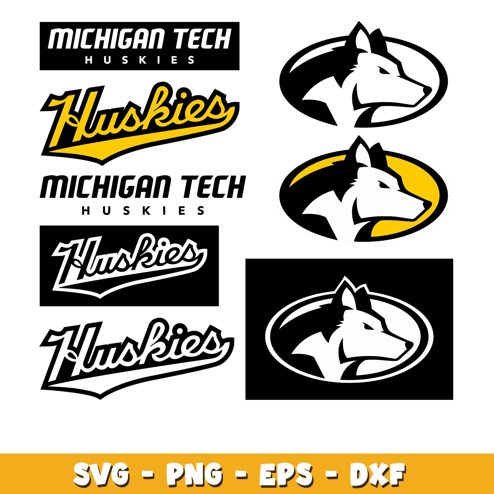 Michigan Tech Huskies Bundle svg, Michigan Tech Huskies logo svg, ncaa ...