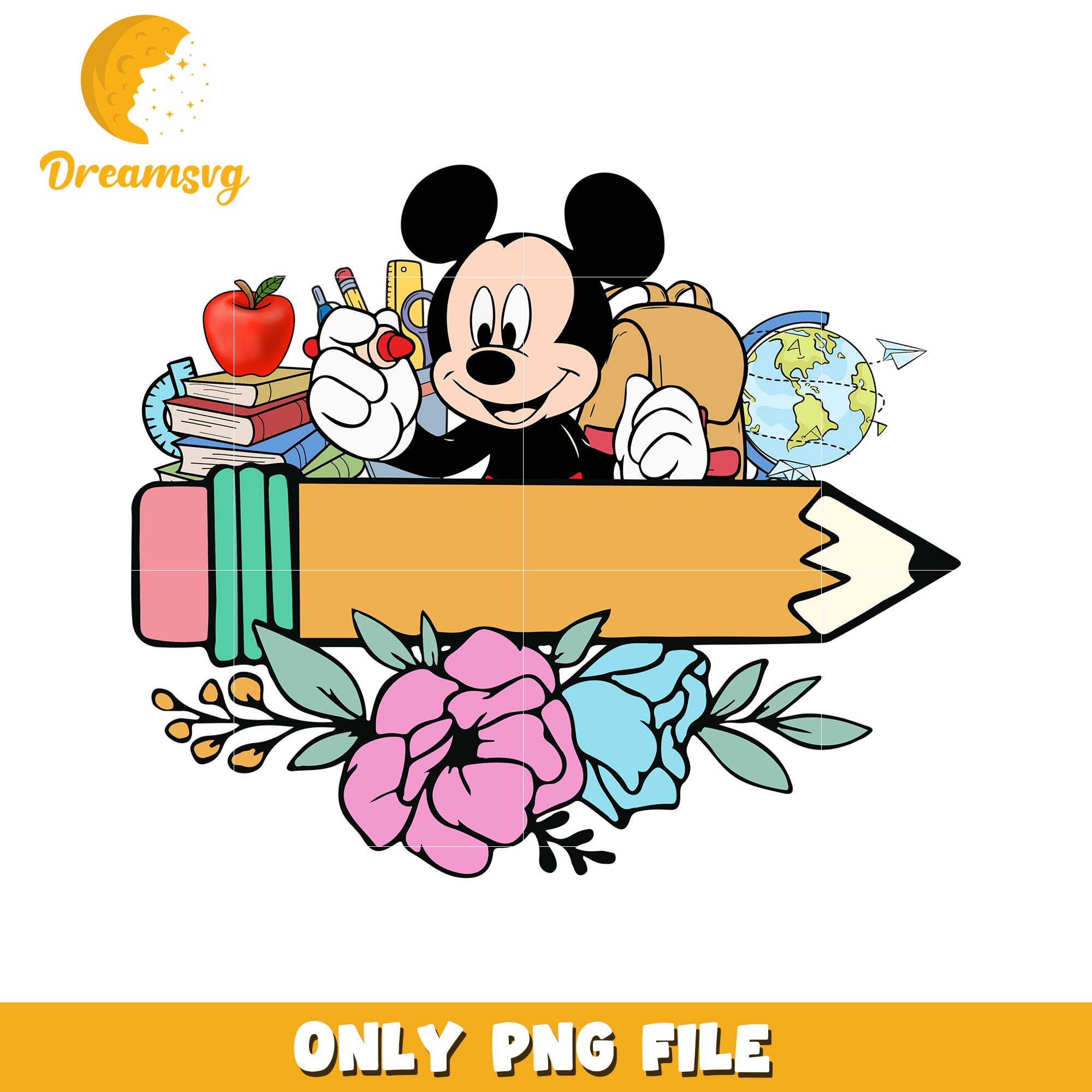 Mickey Mouse Back To School PNG – DreamSVG Store