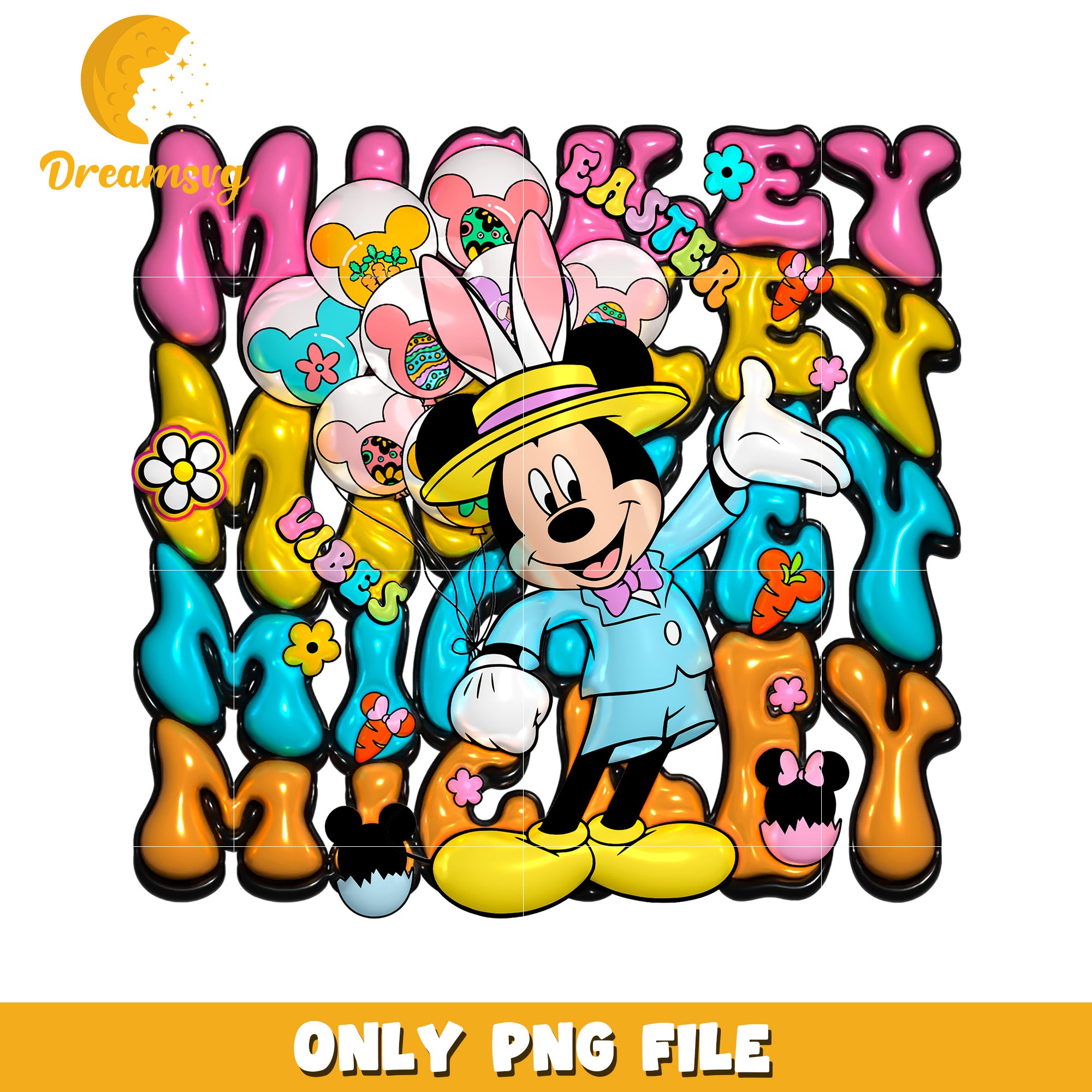 Mickey Mouse Easter PNG File Colorful Design for Kids – DreamSVG Store