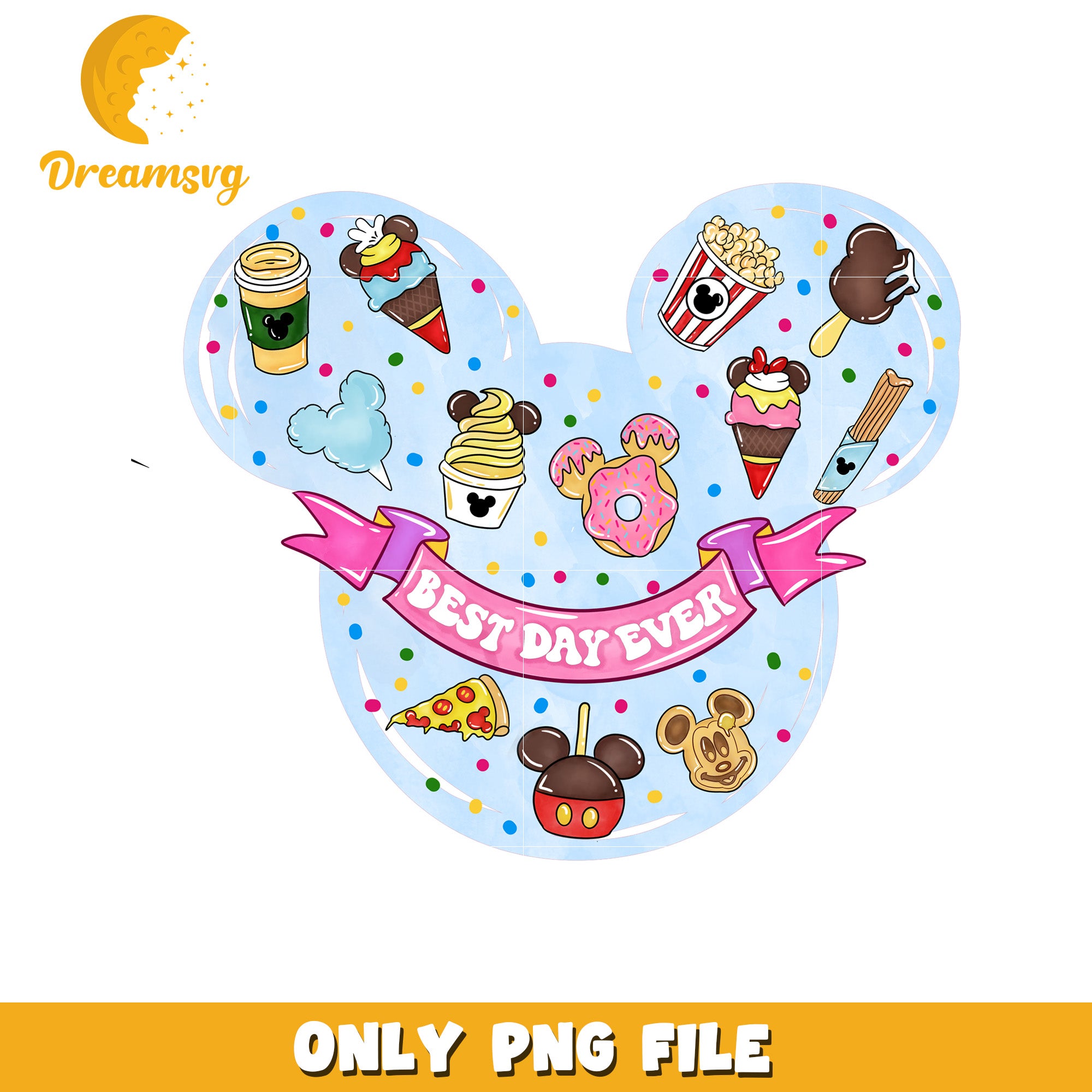 Mickey Mouse Food PNG Design – DreamSVG Store