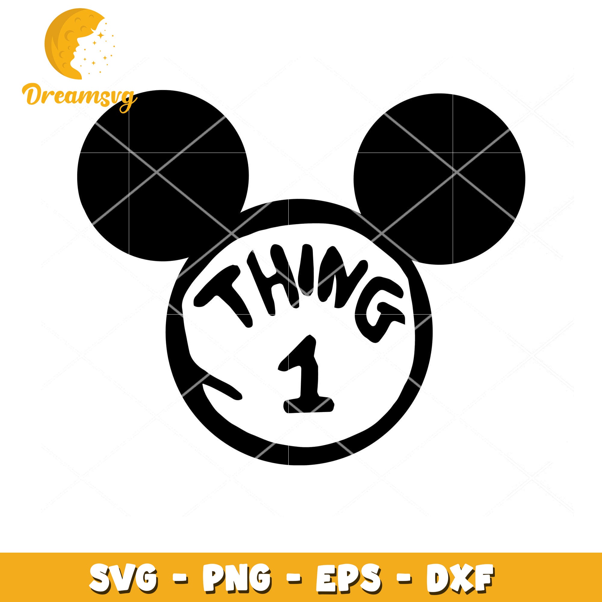 Mickey Mouse Thing 1 SVG File for Fun Craft Projects Download ...