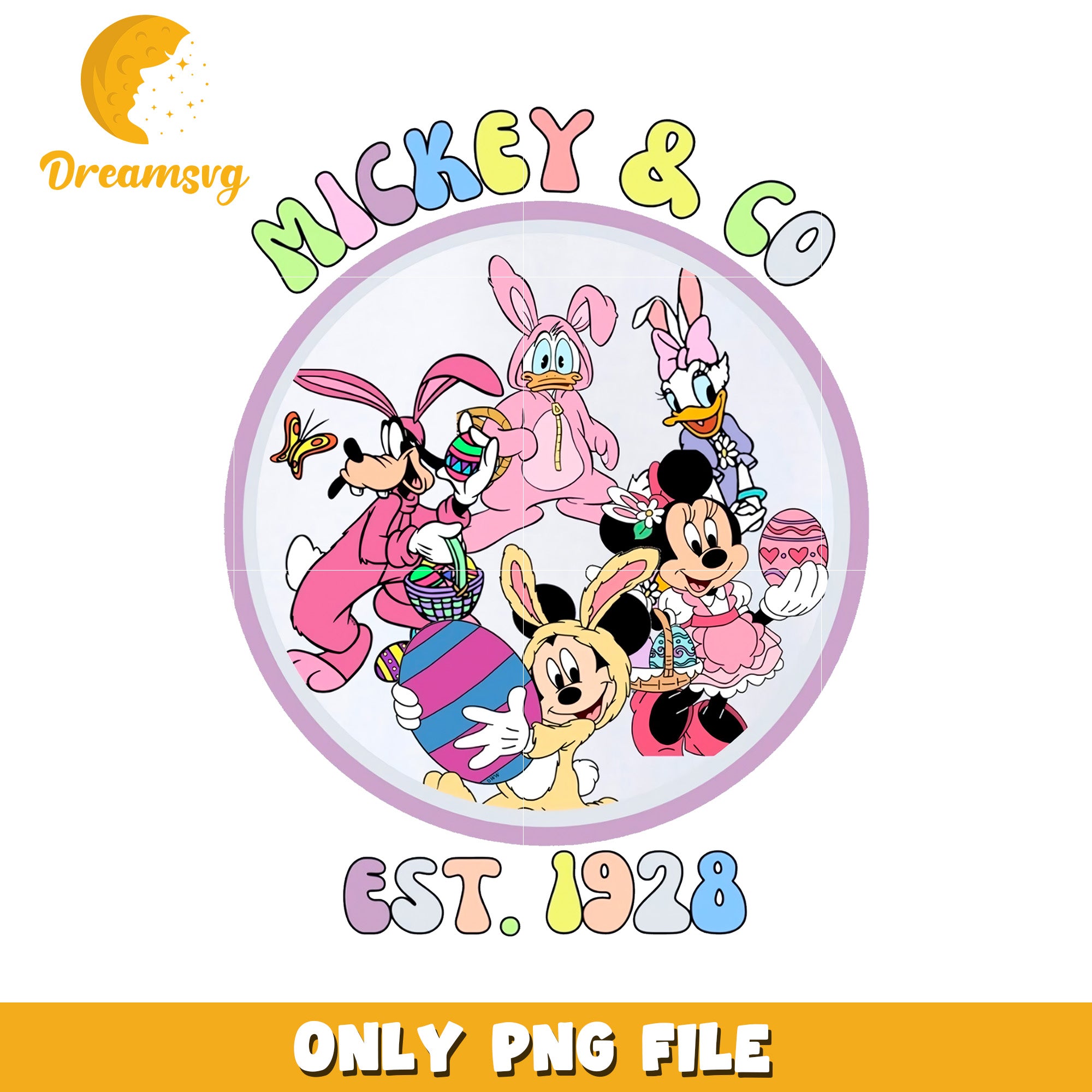 Mickey and Friends Easter PNG File Established 1928 – DreamSVG Store