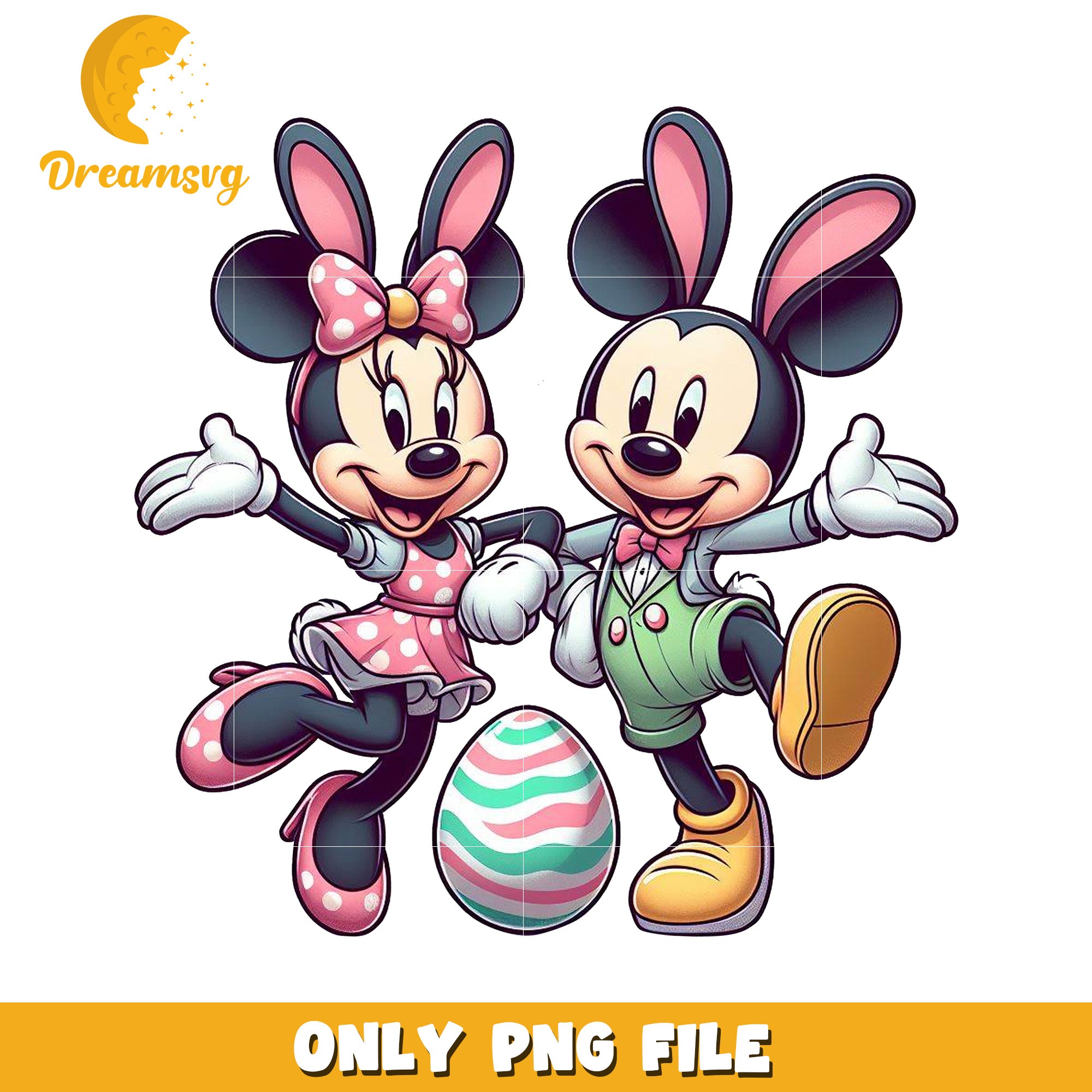Mickey and Minnie Mouse Easter PNG Digital Download File – DreamSVG Store