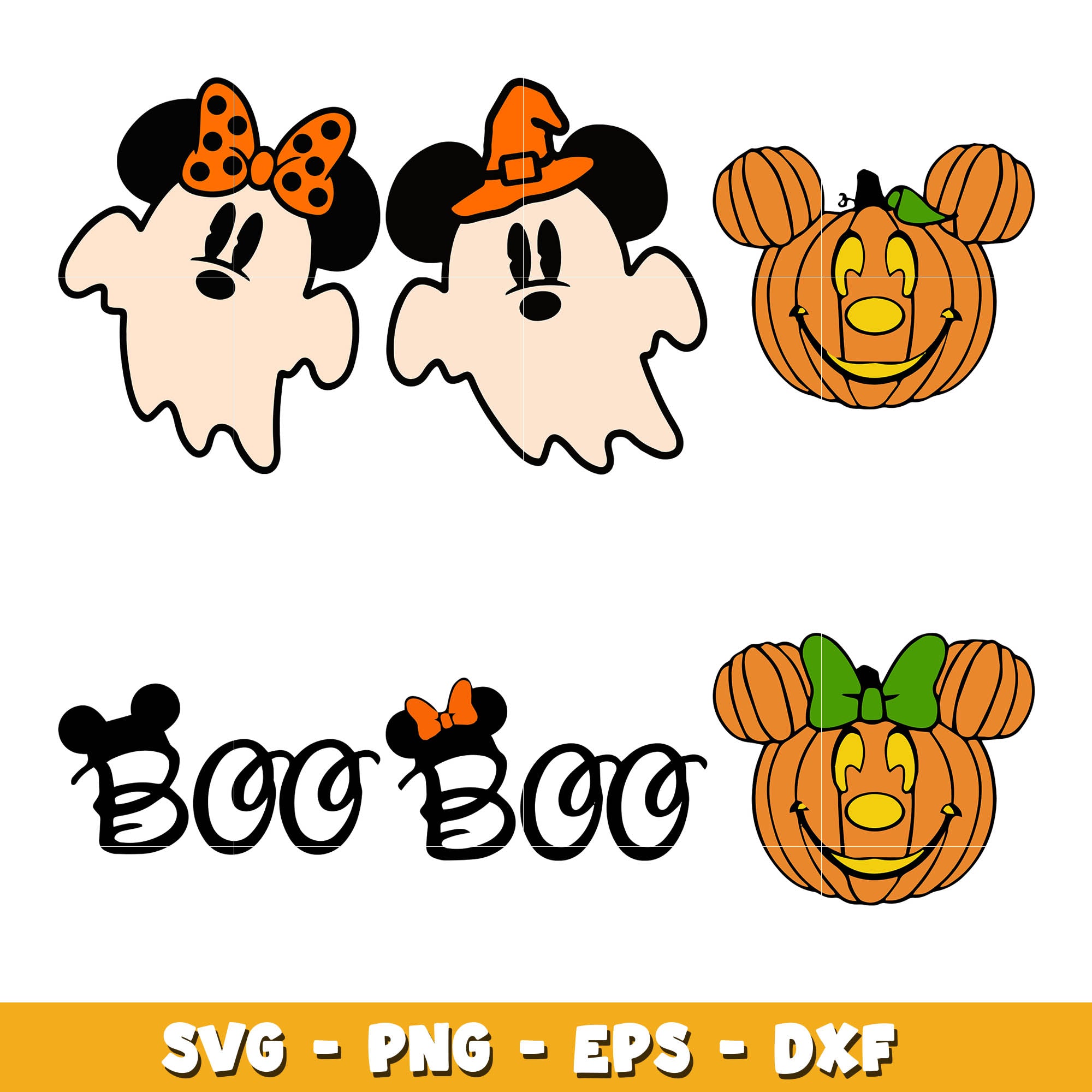 Boo Mickey And Minnie Mouse bundle svg, Disney cartoon svg, Digital do ...