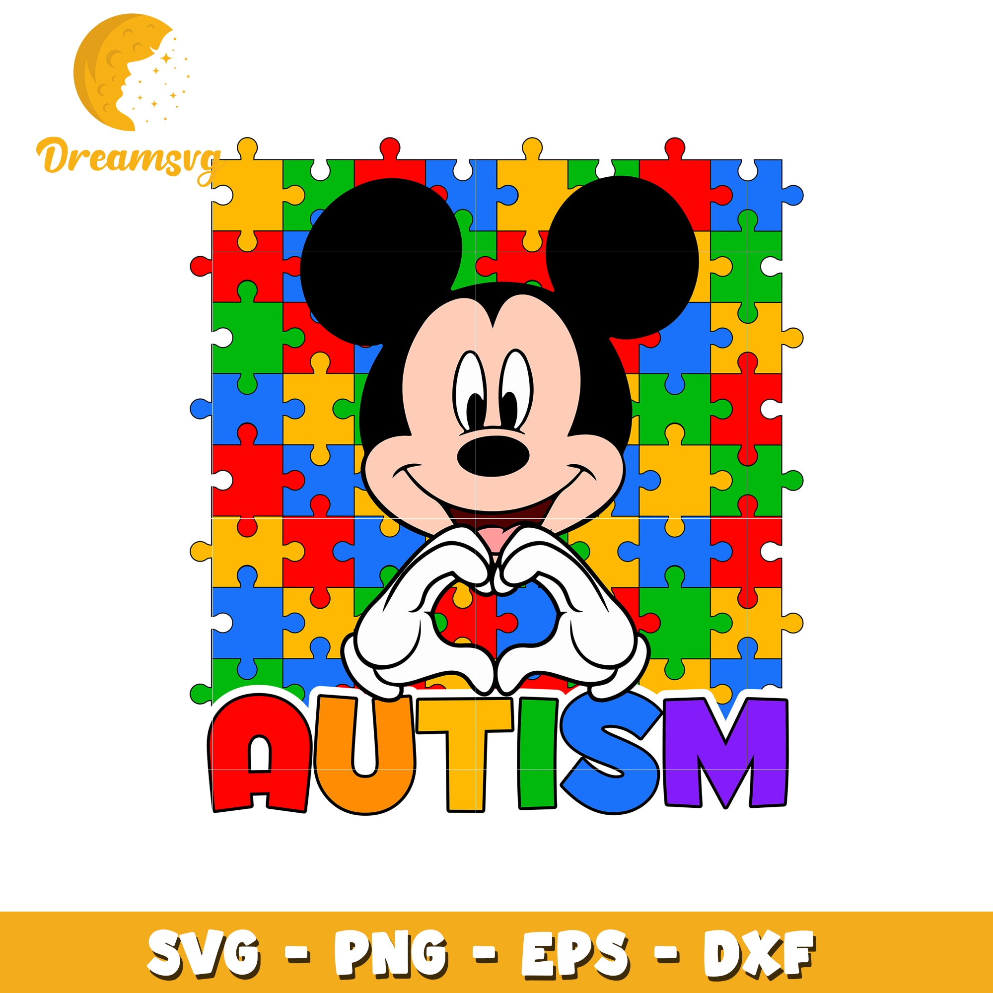 Mickey mouse heart hand svg, autism awareness svg, mickey svg ...